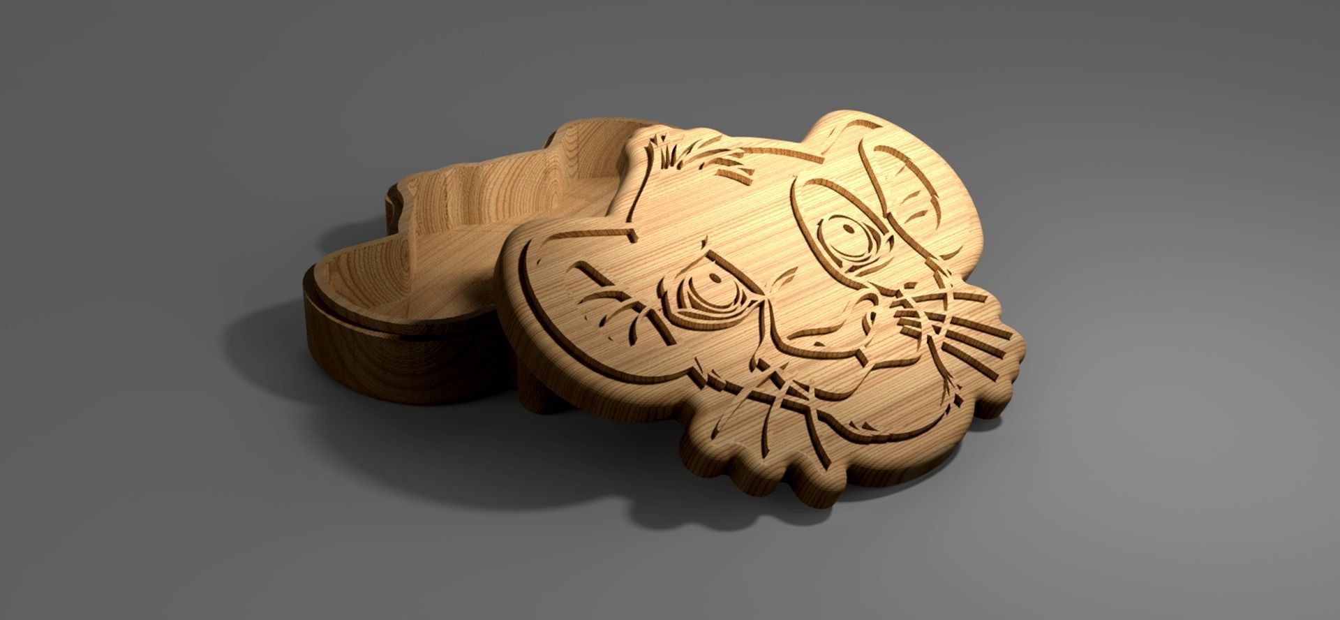 V-carved Simba box eps svg CNC router and 3D model 3D printable | CGTrader