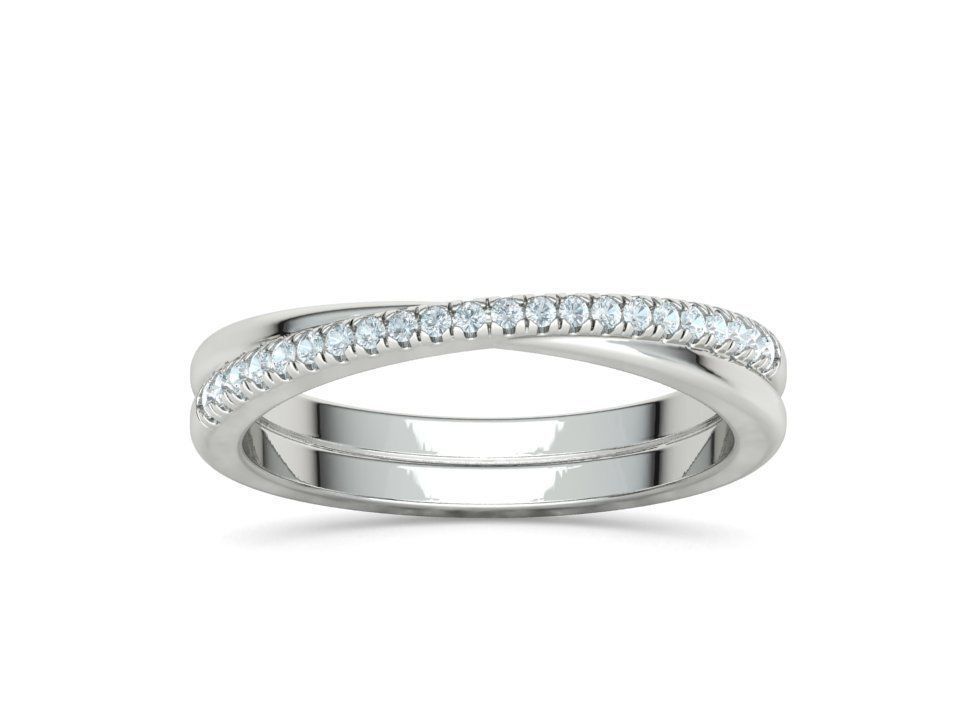 Diamond Wedding Band Pave Setting criss-cross band 3D model 3D ...