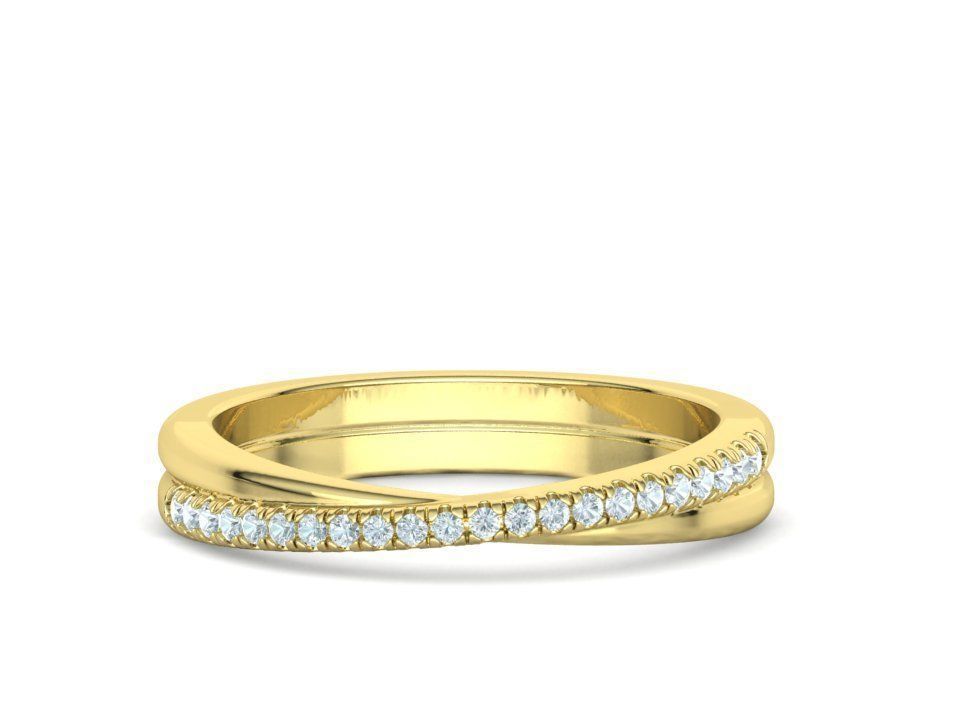 Diamond Wedding Band Pave Setting criss-cross band 3D model 3D ...