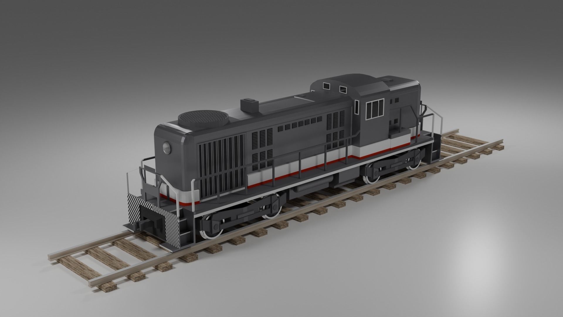 RSD-5 diesel locomotive and a set of rails free VR / AR / low-poly 3D ...