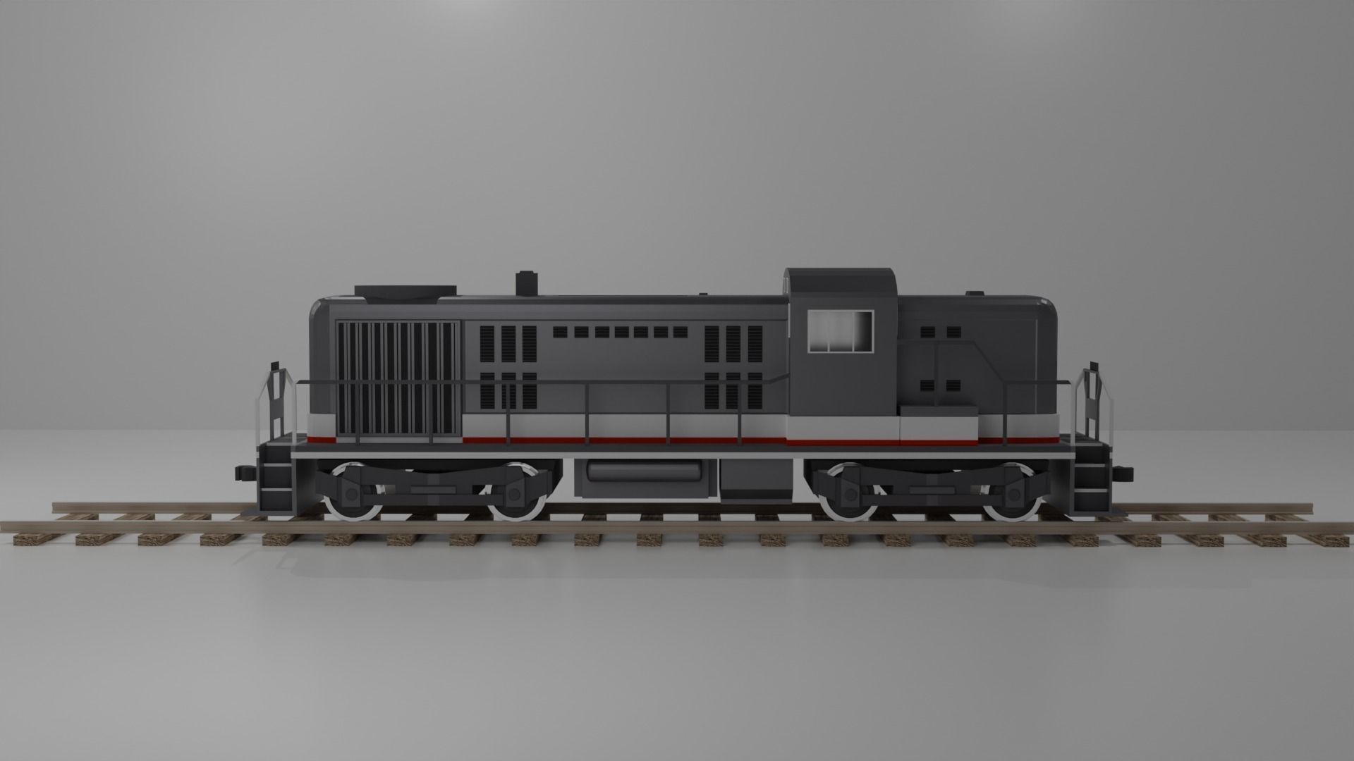 RSD-5 diesel locomotive and a set of rails free VR / AR / low-poly 3D ...