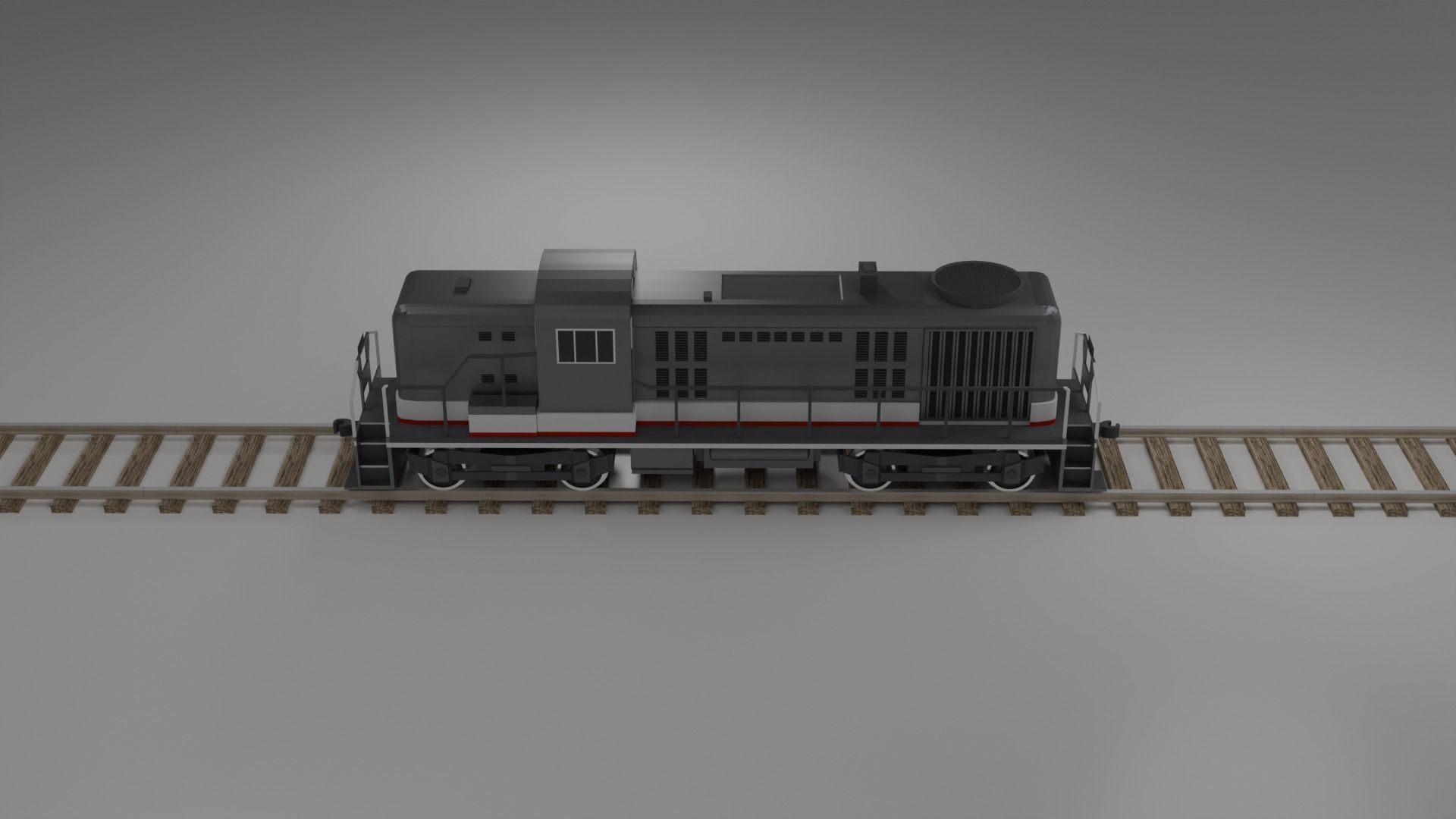 RSD-5 diesel locomotive and a set of rails free VR / AR / low-poly 3D ...
