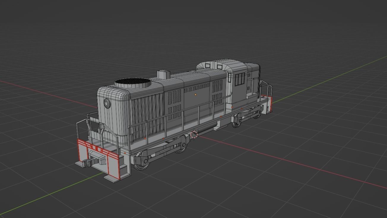 RSD-5 diesel locomotive and a set of rails free VR / AR / low-poly 3D ...