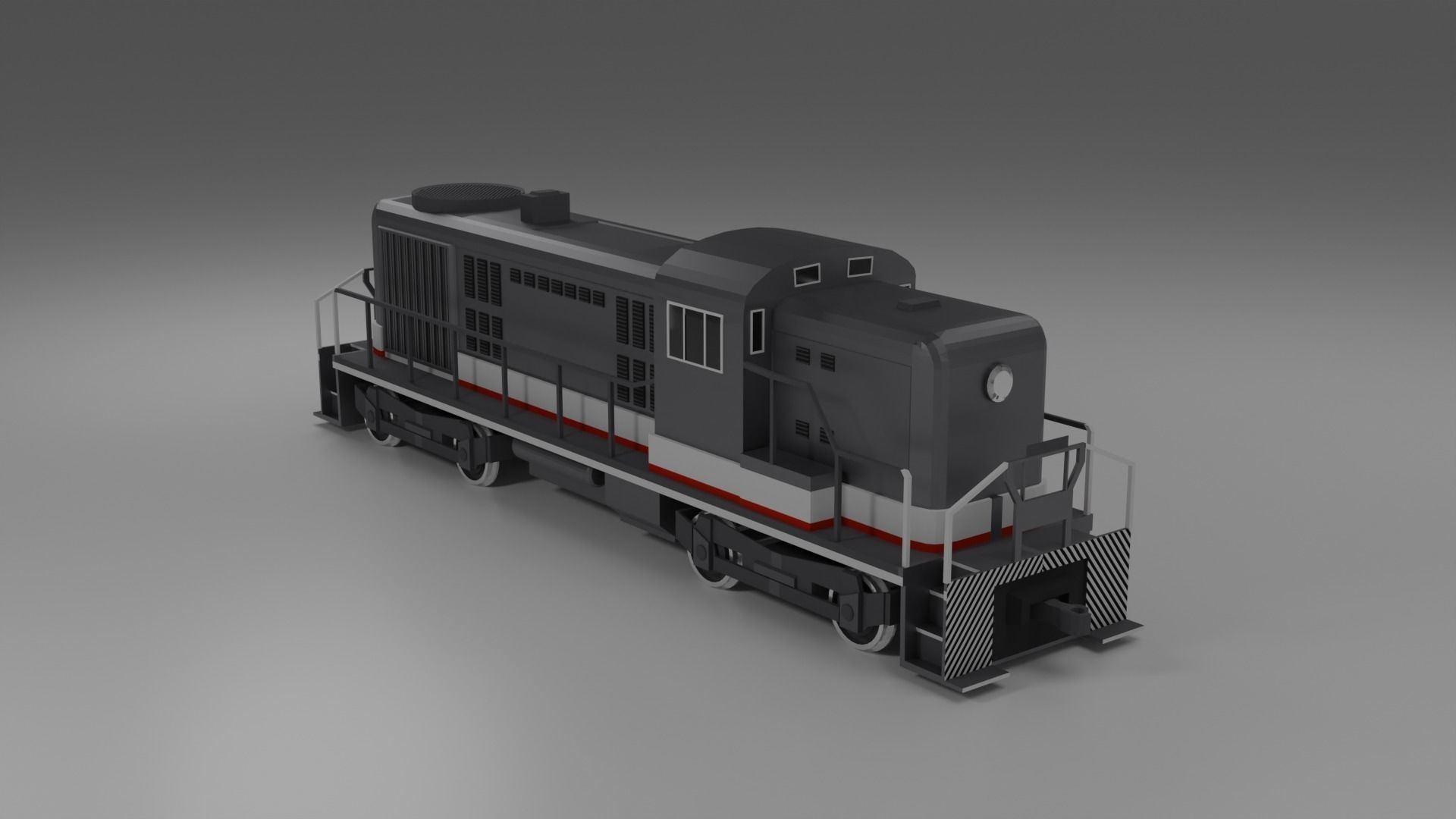 RSD-5 diesel locomotive and a set of rails free VR / AR / low-poly 3D ...