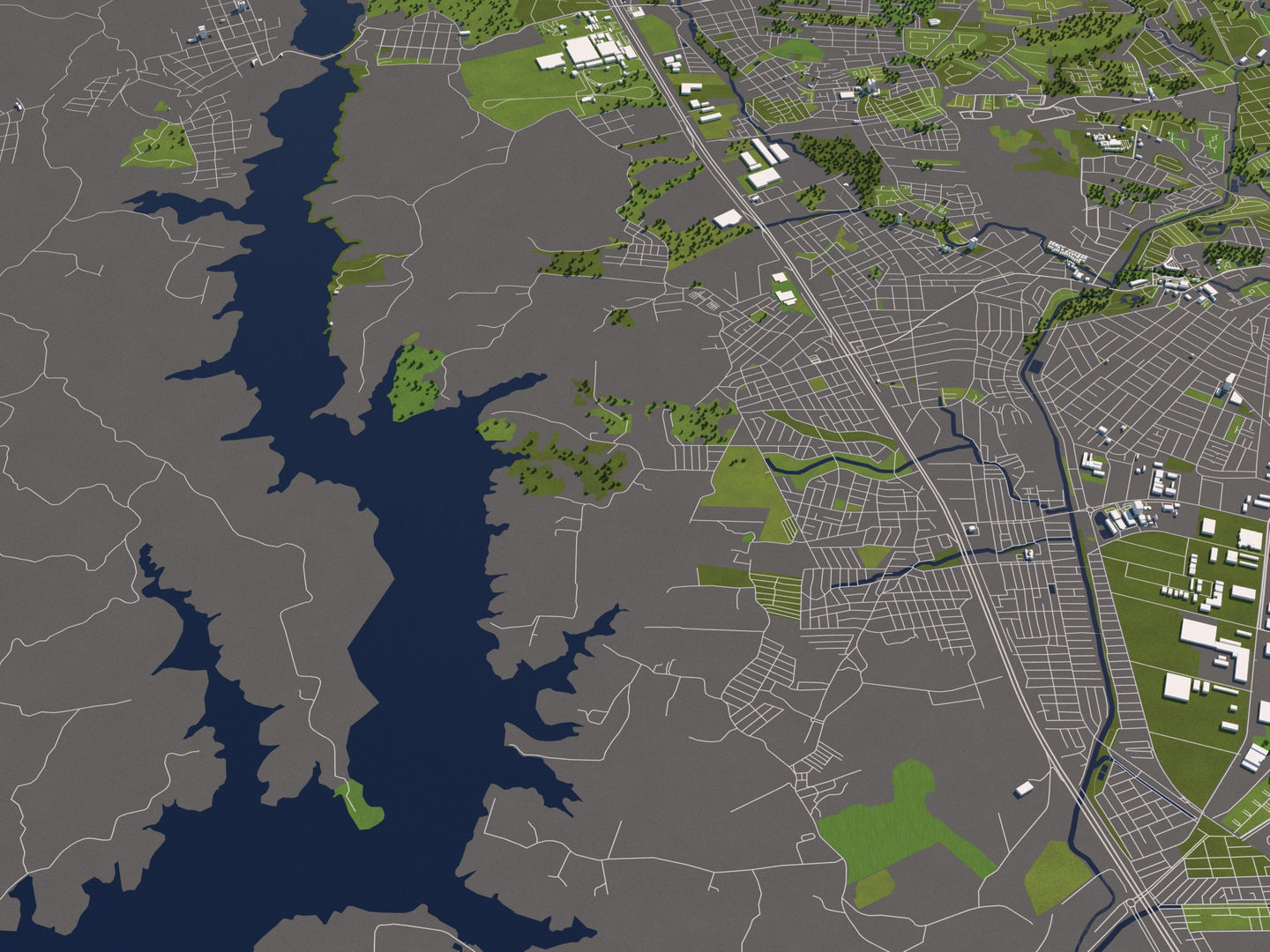 Curitiba Brazil 50x50km City Map 3D model | CGTrader
