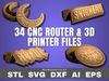 34 boxes files for CNC router and 3D printer STL DXF eps svg ai 3D ...
