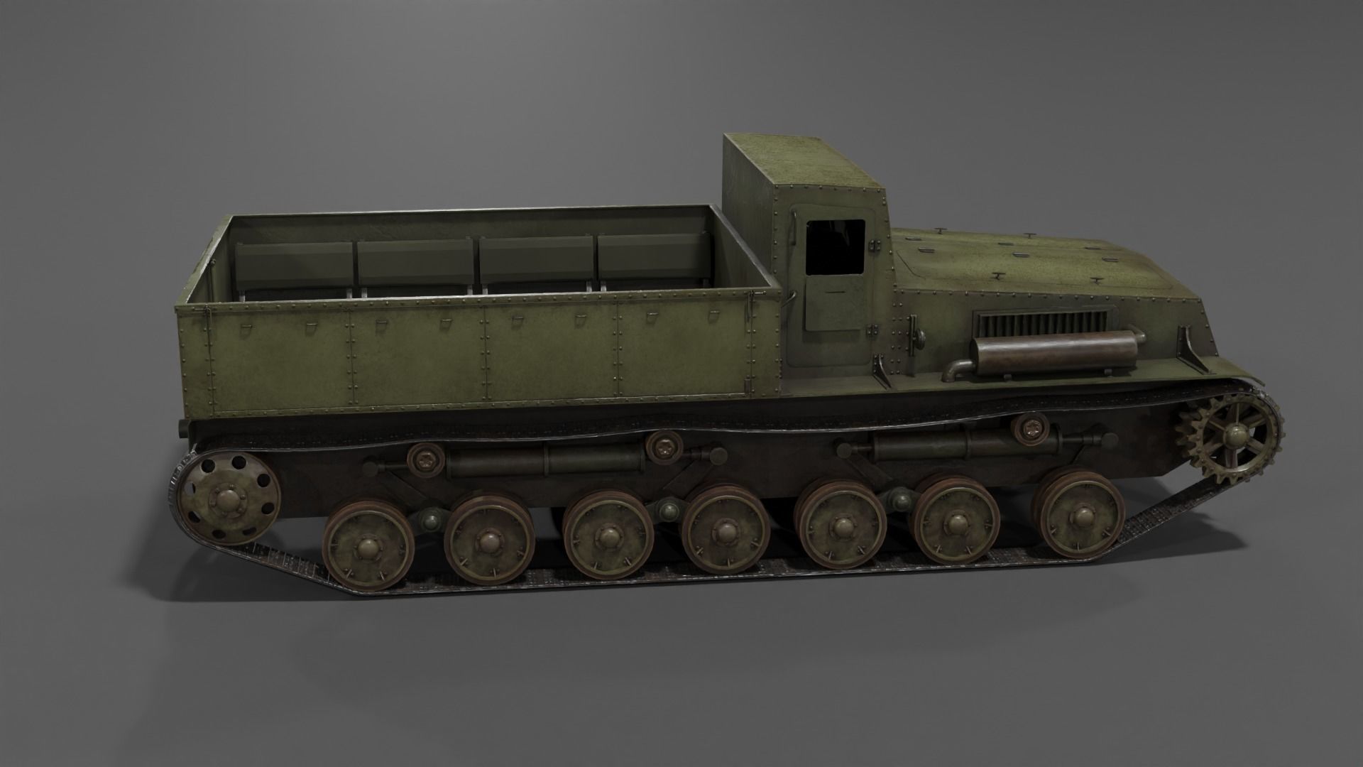 3D model Type 4 Chi-So Half-track armored personnel carrier VR / AR ...