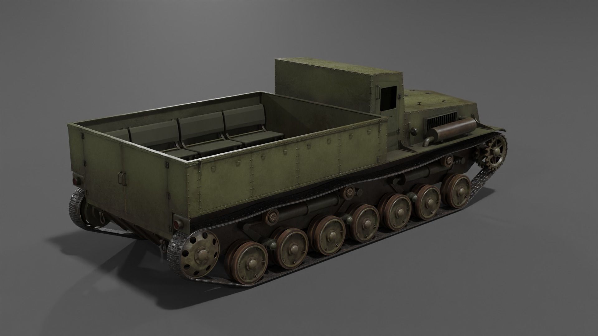 3D model Type 4 Chi-So Half-track armored personnel carrier VR / AR ...