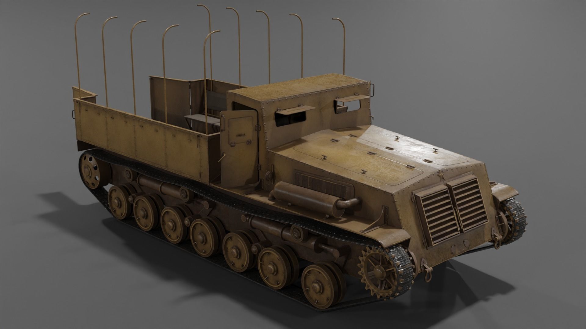 3D model Type 4 Chi-So Half-track armored personnel carrier VR / AR ...