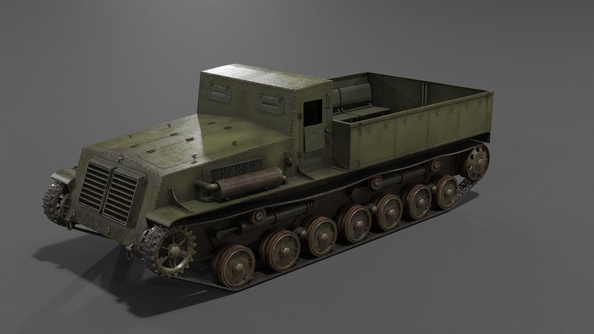 3D model Type 4 Chi-So Half-track armored personnel carrier VR / AR ...