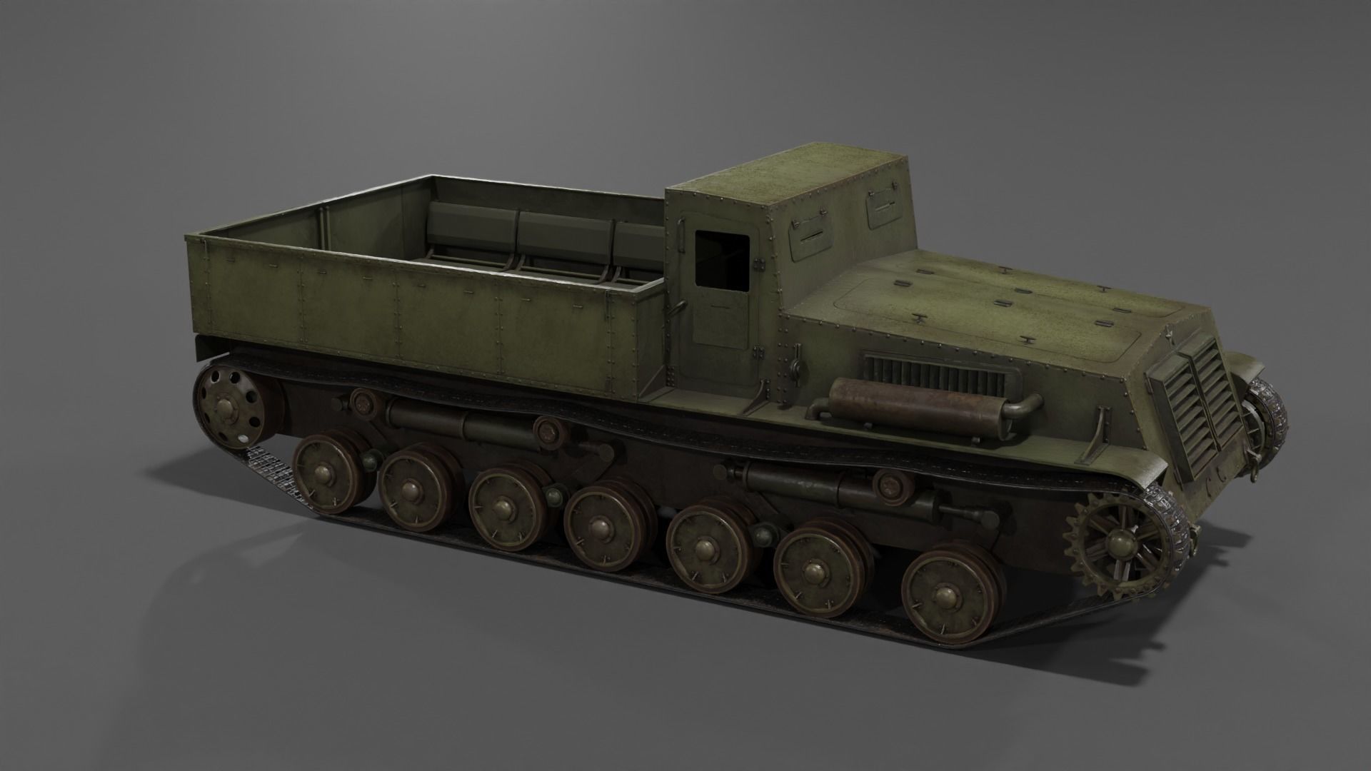 3D model Type 4 Chi-So Half-track armored personnel carrier VR / AR ...