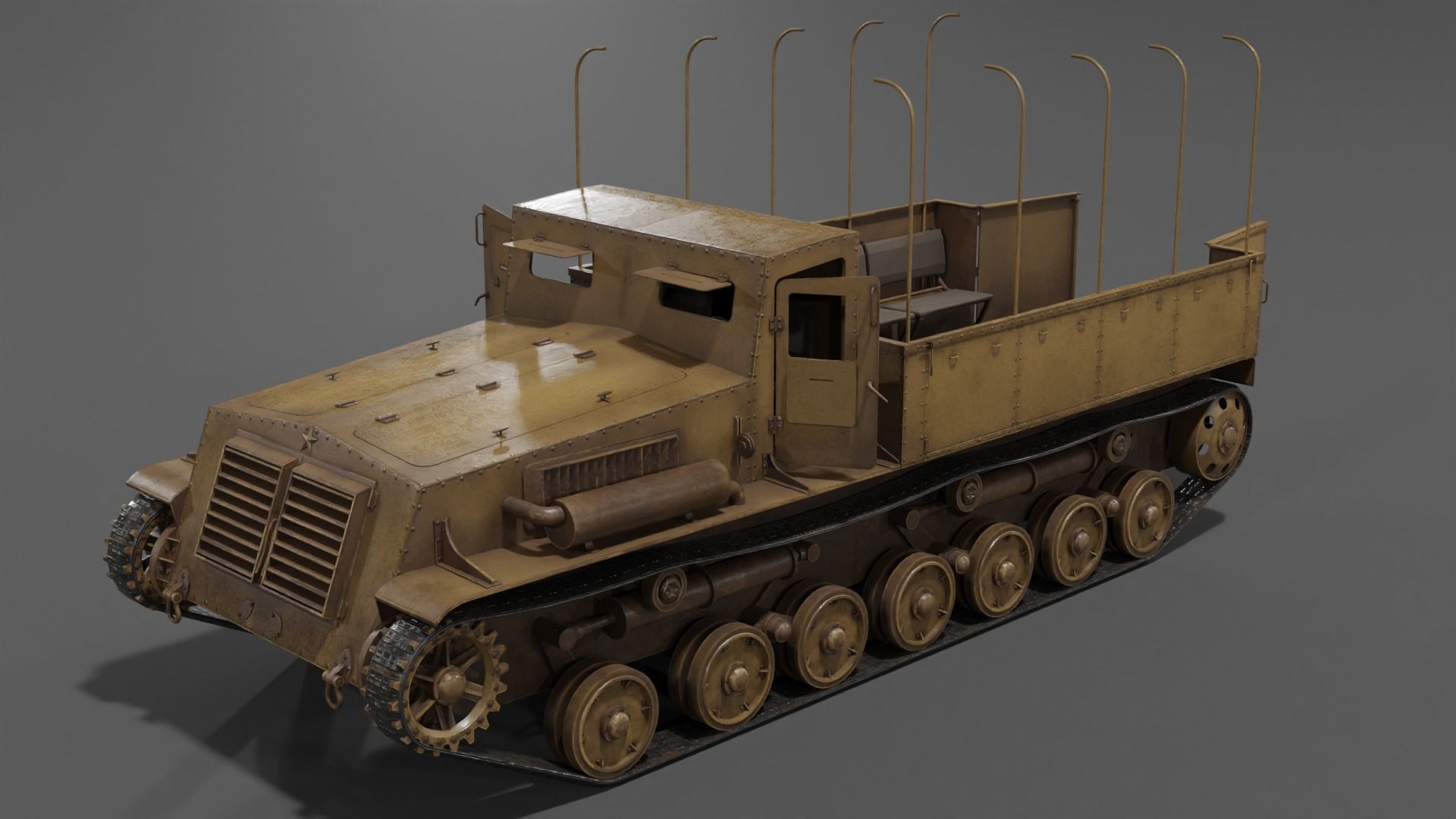 3D model Type 4 Chi-So Half-track armored personnel carrier VR / AR ...