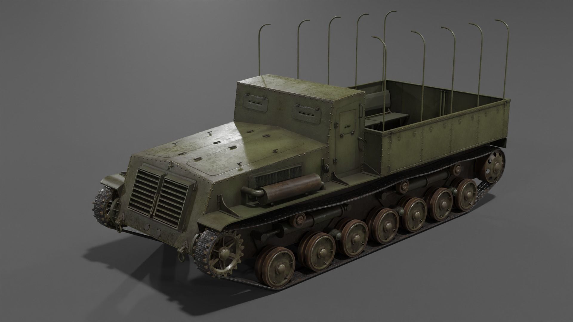 3D model Type 4 Chi-So Half-track armored personnel carrier VR / AR ...