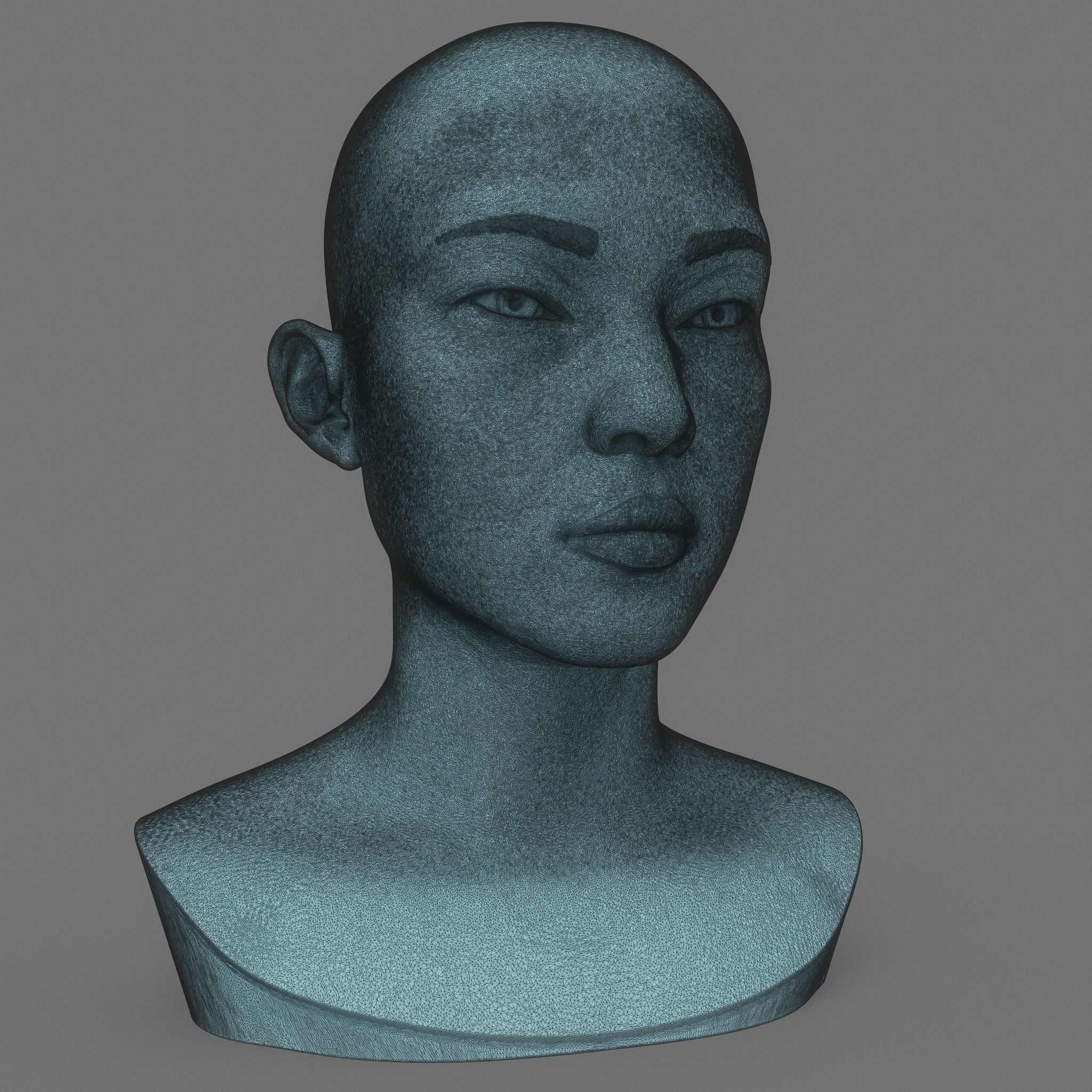 Asian Girl Head Print Ready 3D model | CGTrader