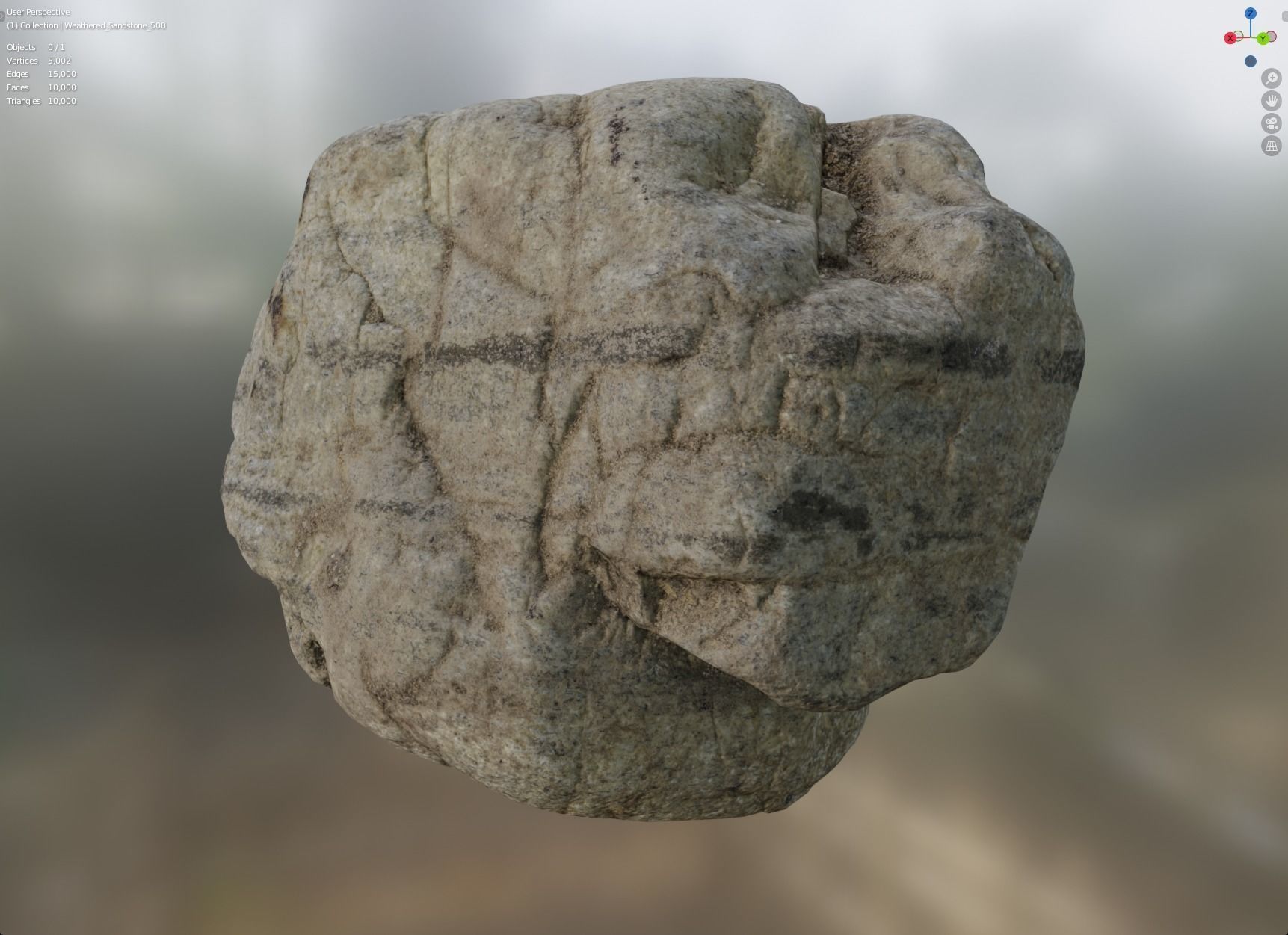 3D model Weathered Sandstone - 8K Textures - 7 Mesh Resolutions VR / AR ...