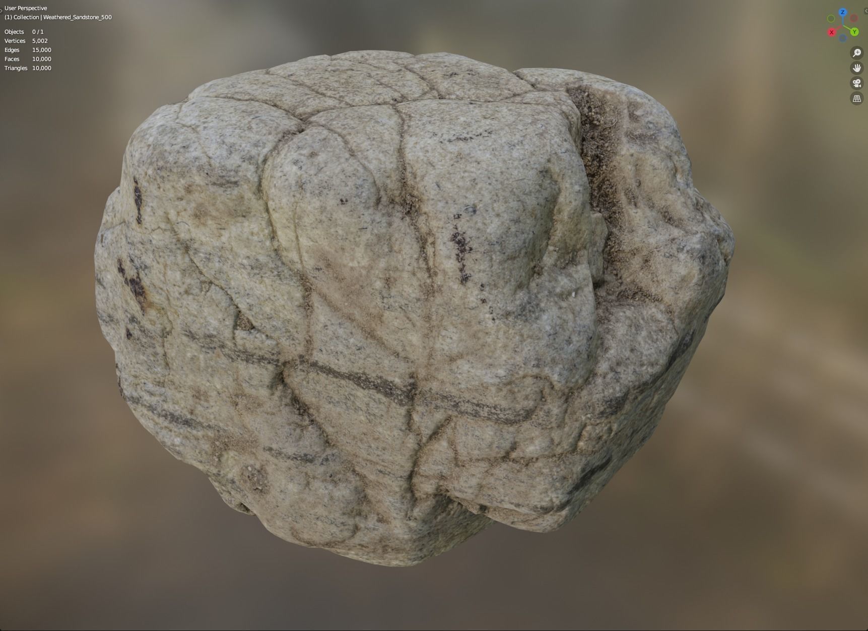 3D model Weathered Sandstone - 8K Textures - 7 Mesh Resolutions VR / AR ...