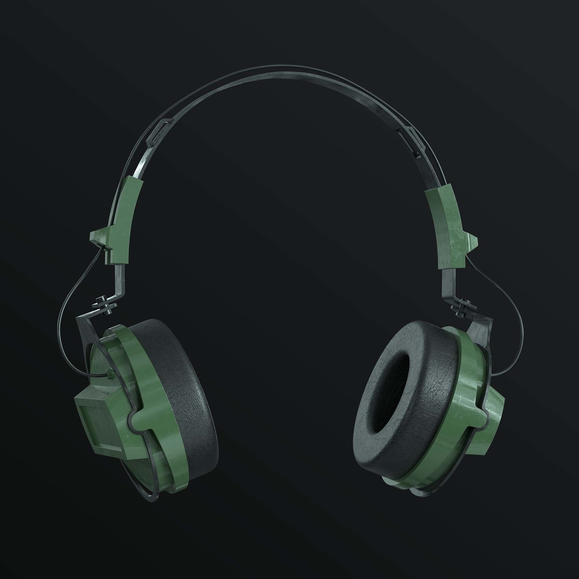 Military tactical concept headsets mid poly model 3D model | CGTrader