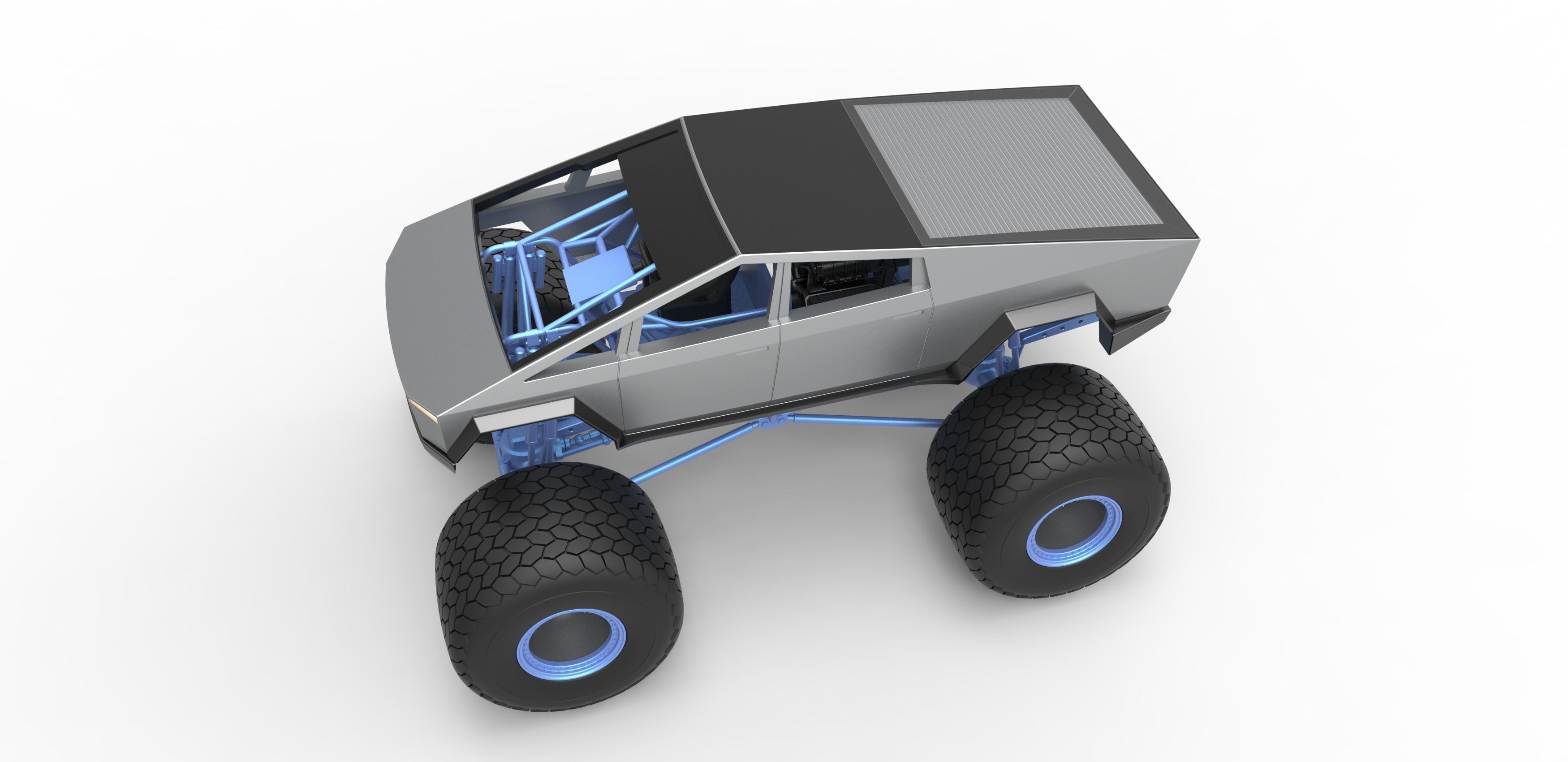 Tesla Cybertruck Monster truck Scale 1 to 25 3D model 3D printable ...