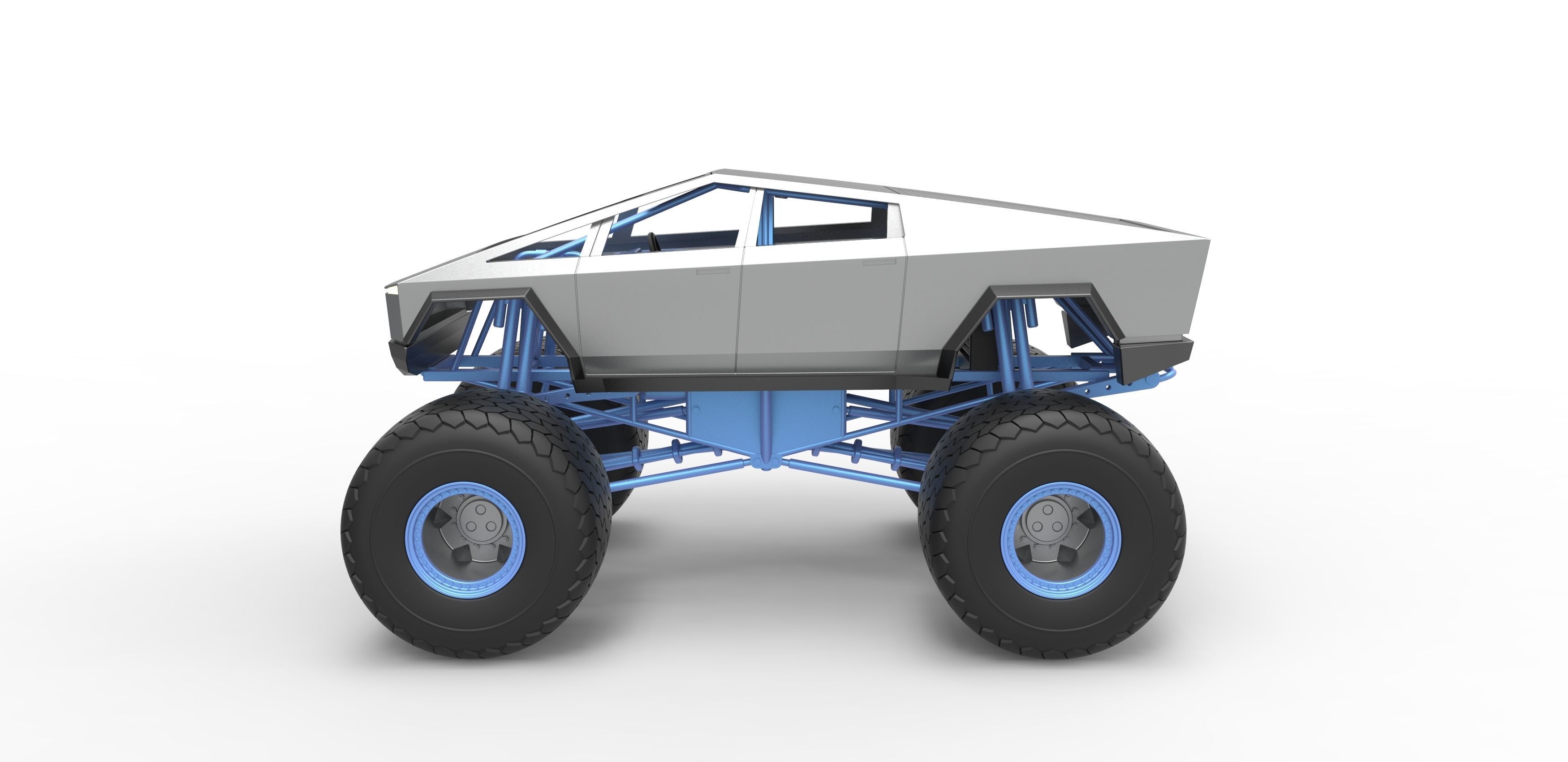 Tesla Cybertruck Monster truck Scale 1 to 25 3D model 3D printable ...