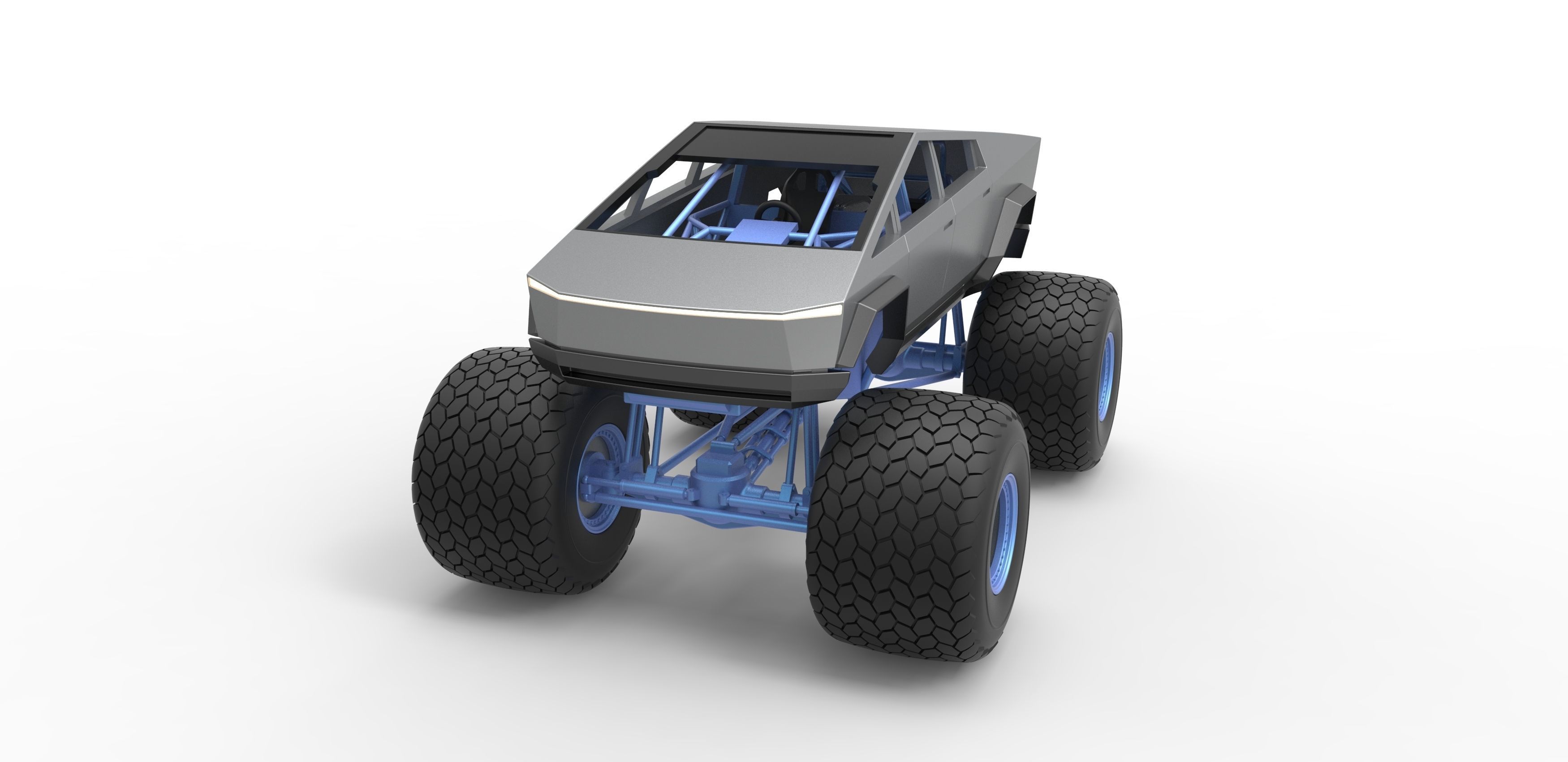 Tesla Cybertruck Monster truck Scale 1 to 25 3D model 3D printable ...
