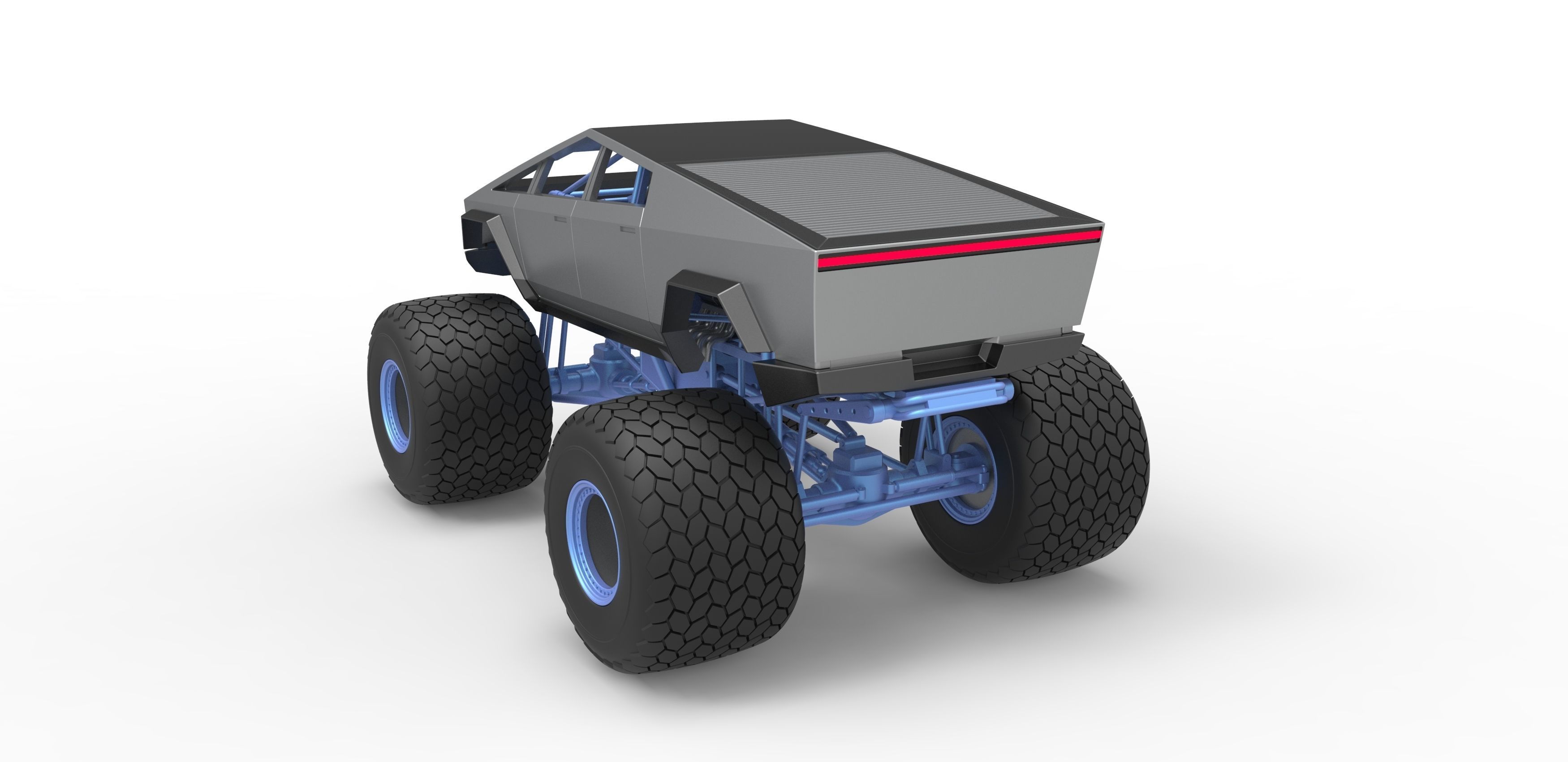 Tesla Cybertruck Monster truck Scale 1 to 25 3D model 3D printable ...