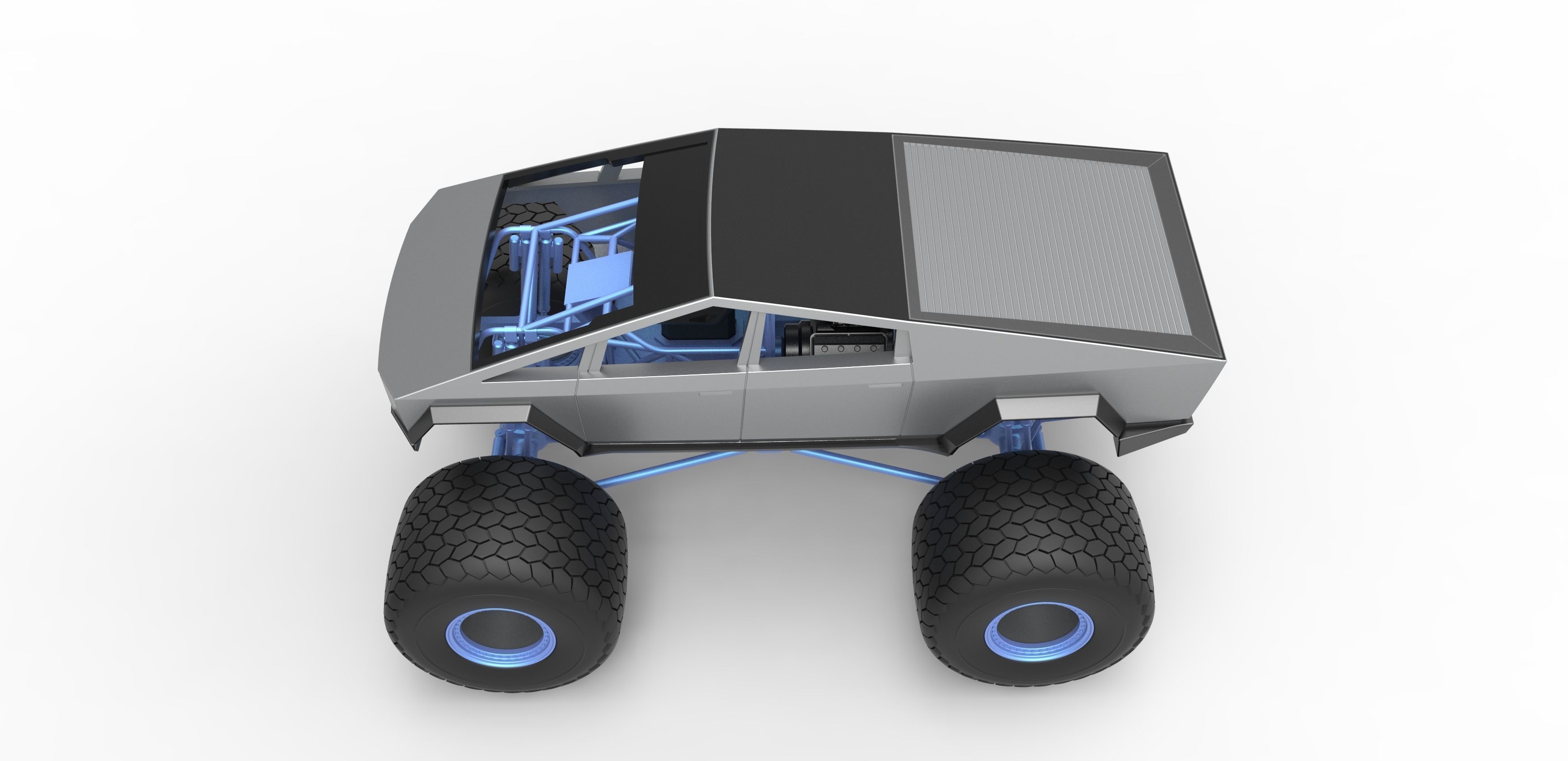 Tesla Cybertruck Monster truck Scale 1 to 25 3D model 3D printable ...