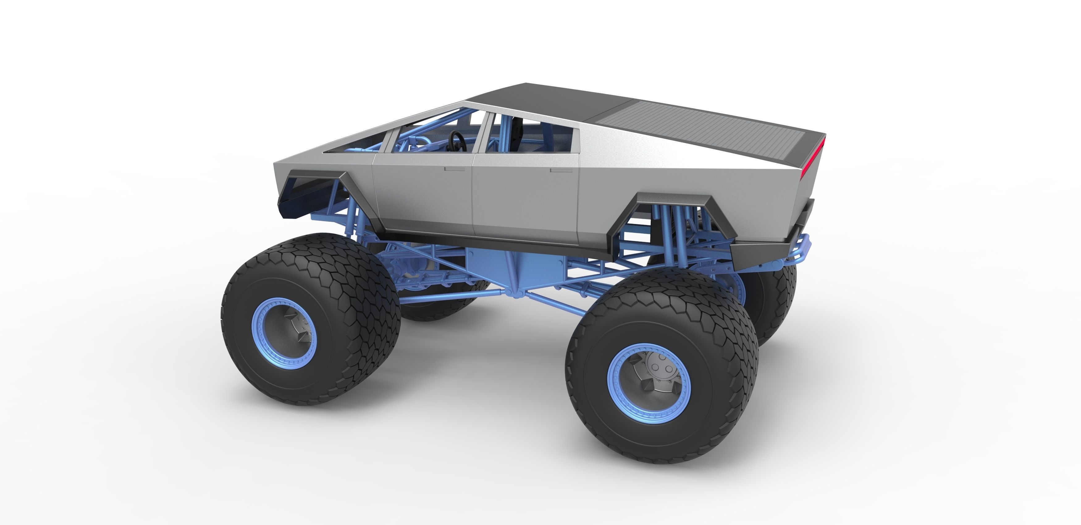 Tesla Cybertruck Monster truck Scale 1 to 25 3D model 3D printable ...