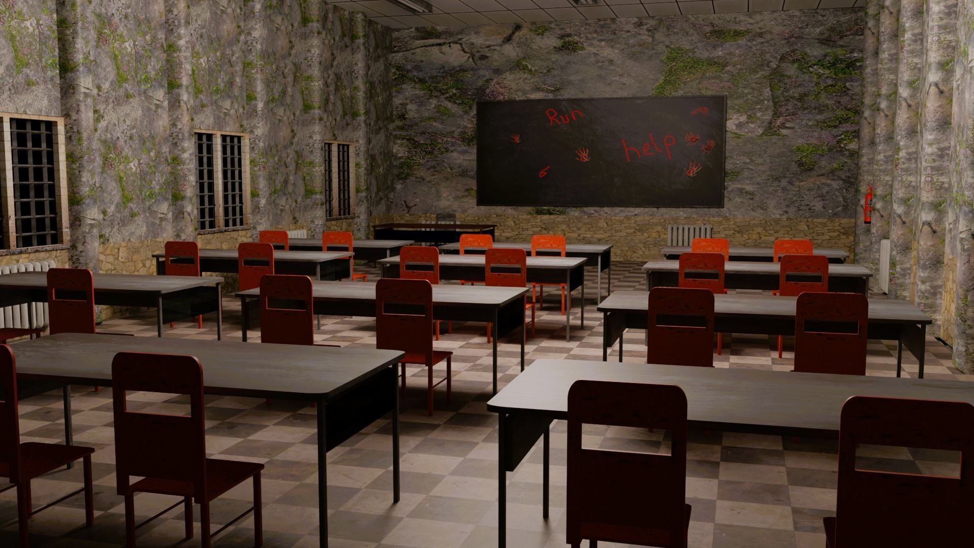 3D model Scary School VR / AR / low-poly | CGTrader