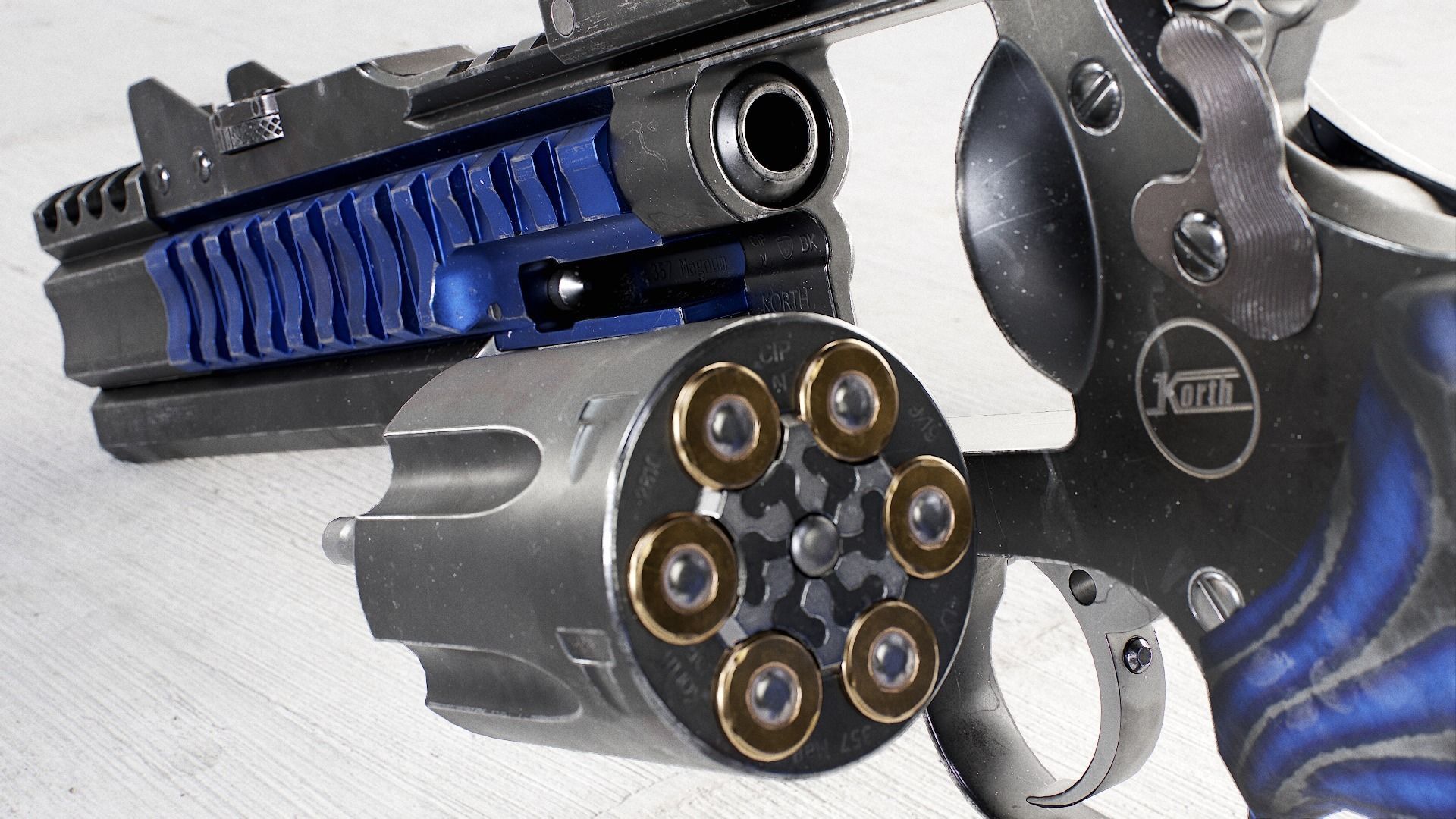 3D model Korth Super Sport ALX and Compensator VR / AR / low-poly ...