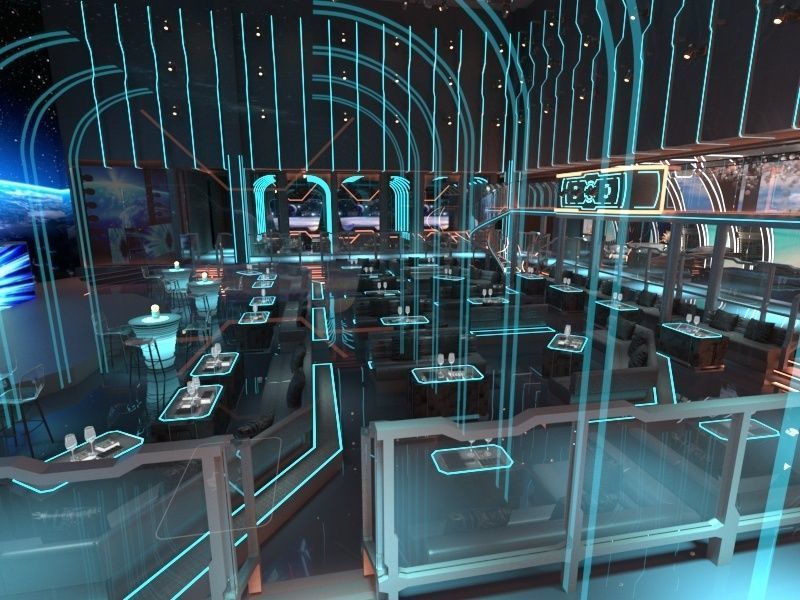 Bar 1 futuristic restaurant interior design 3D model | CGTrader