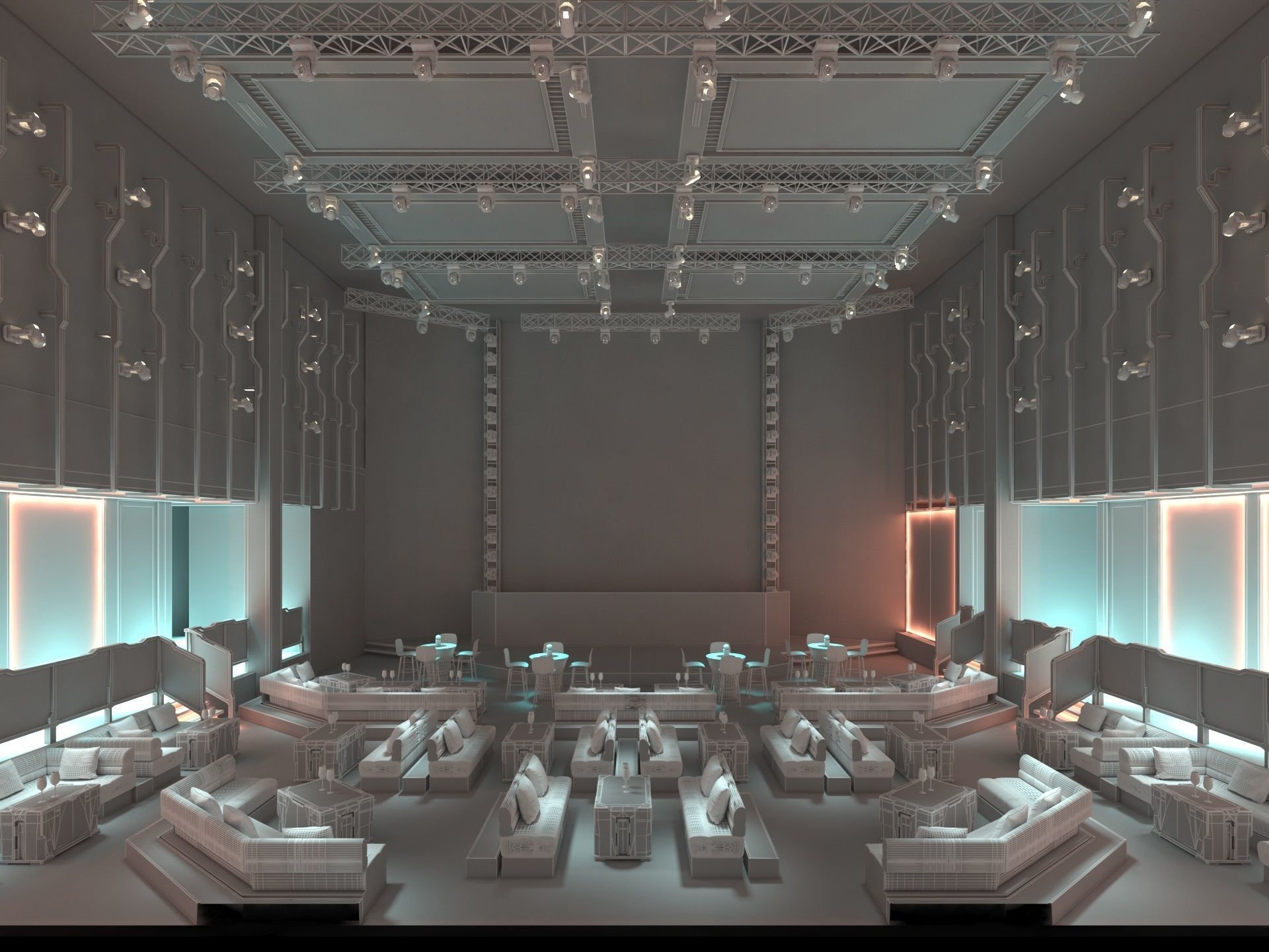 Bar 1 futuristic restaurant interior design 3D model | CGTrader