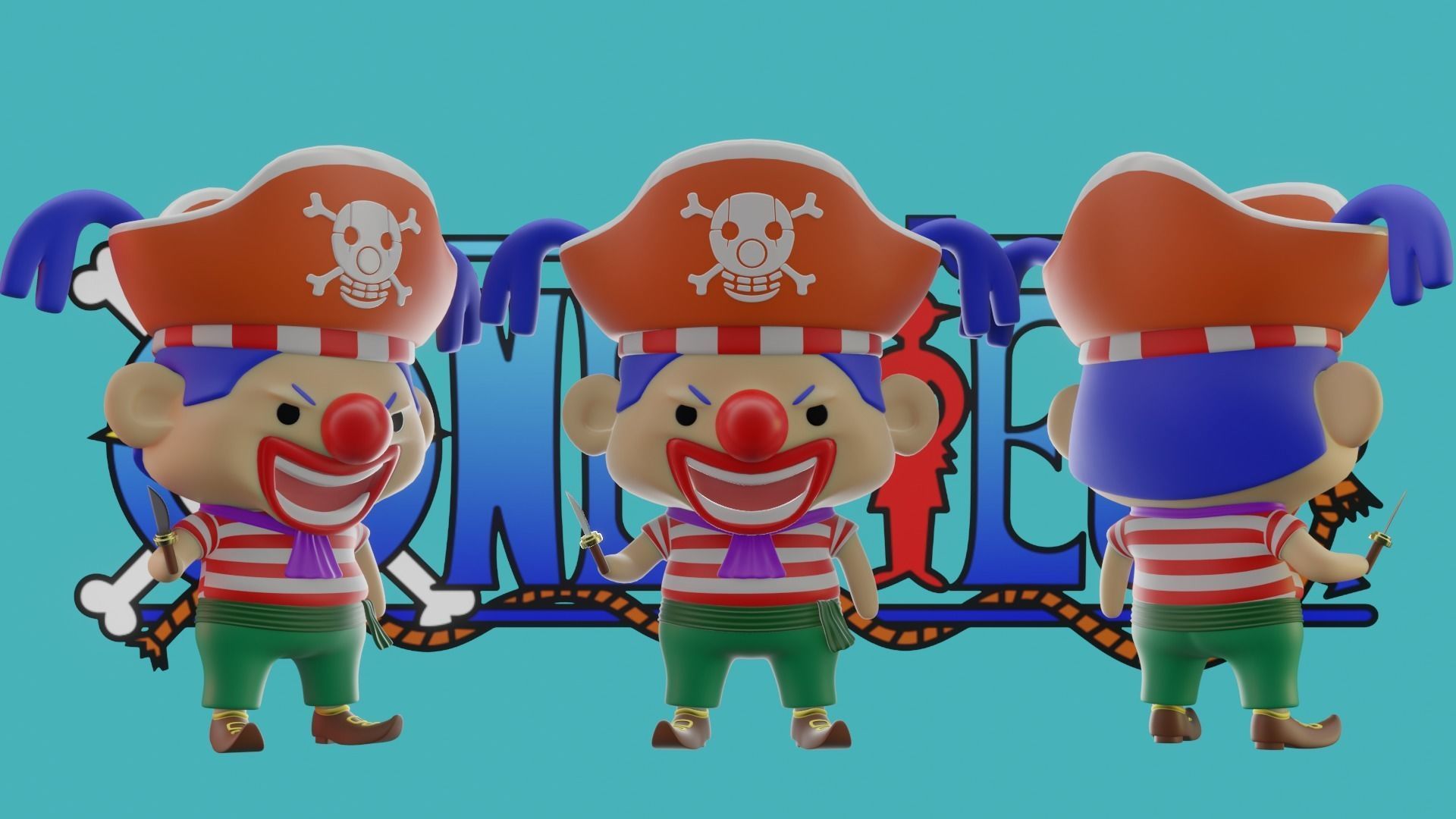 Buggy Chibi - One Piece 3D model 3D printable | CGTrader