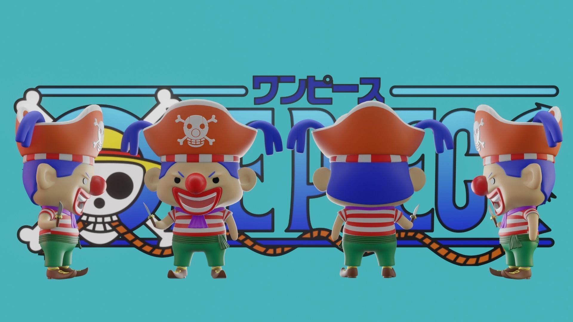 Buggy Chibi - One Piece 3D model 3D printable | CGTrader