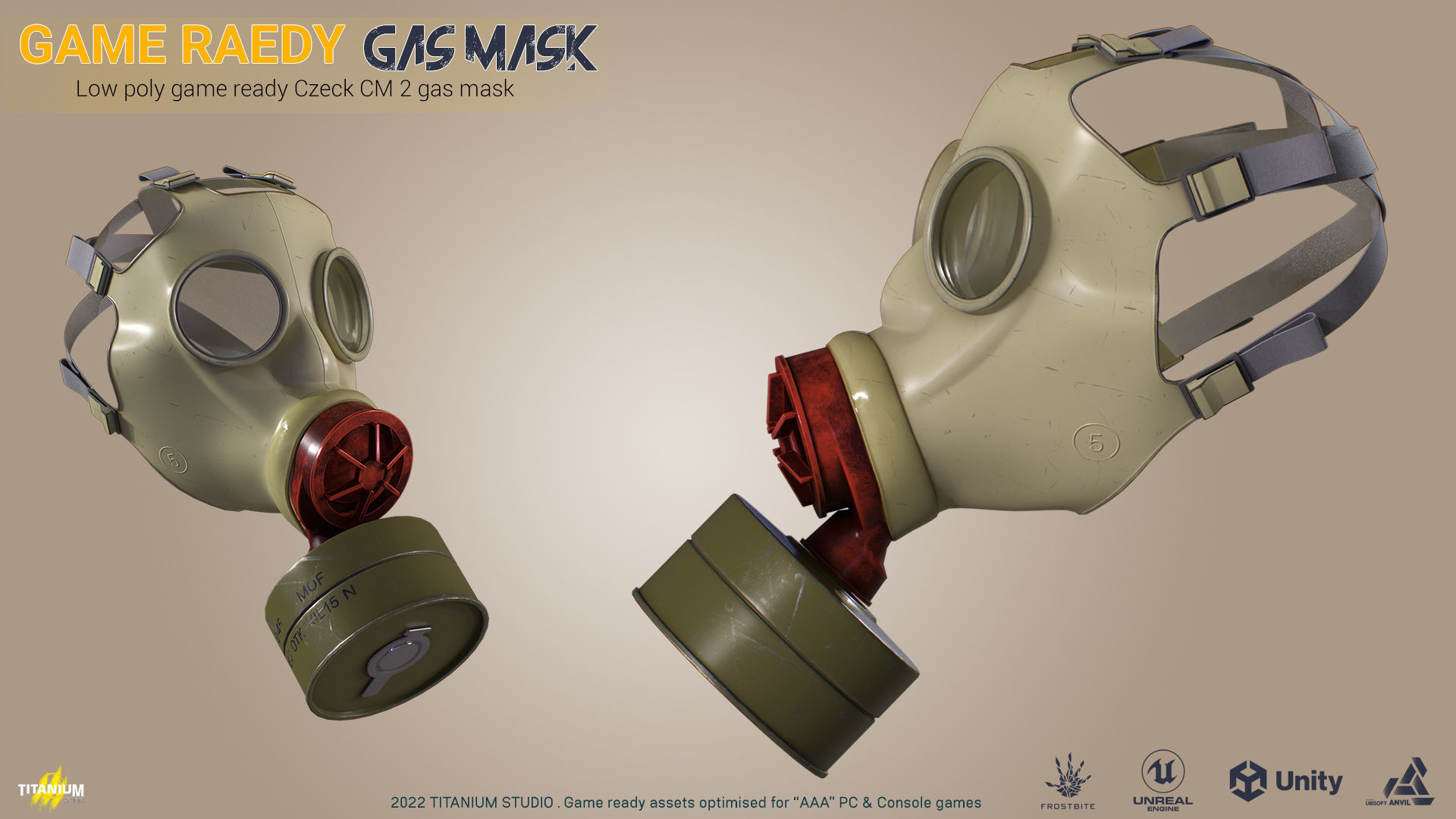 3D model Low Poly Game ready CM-3 Gas Mask VR / AR / low-poly | CGTrader