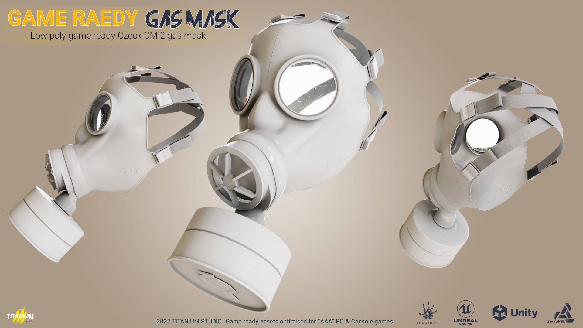 3D model Low Poly Game ready CM-3 Gas Mask VR / AR / low-poly | CGTrader