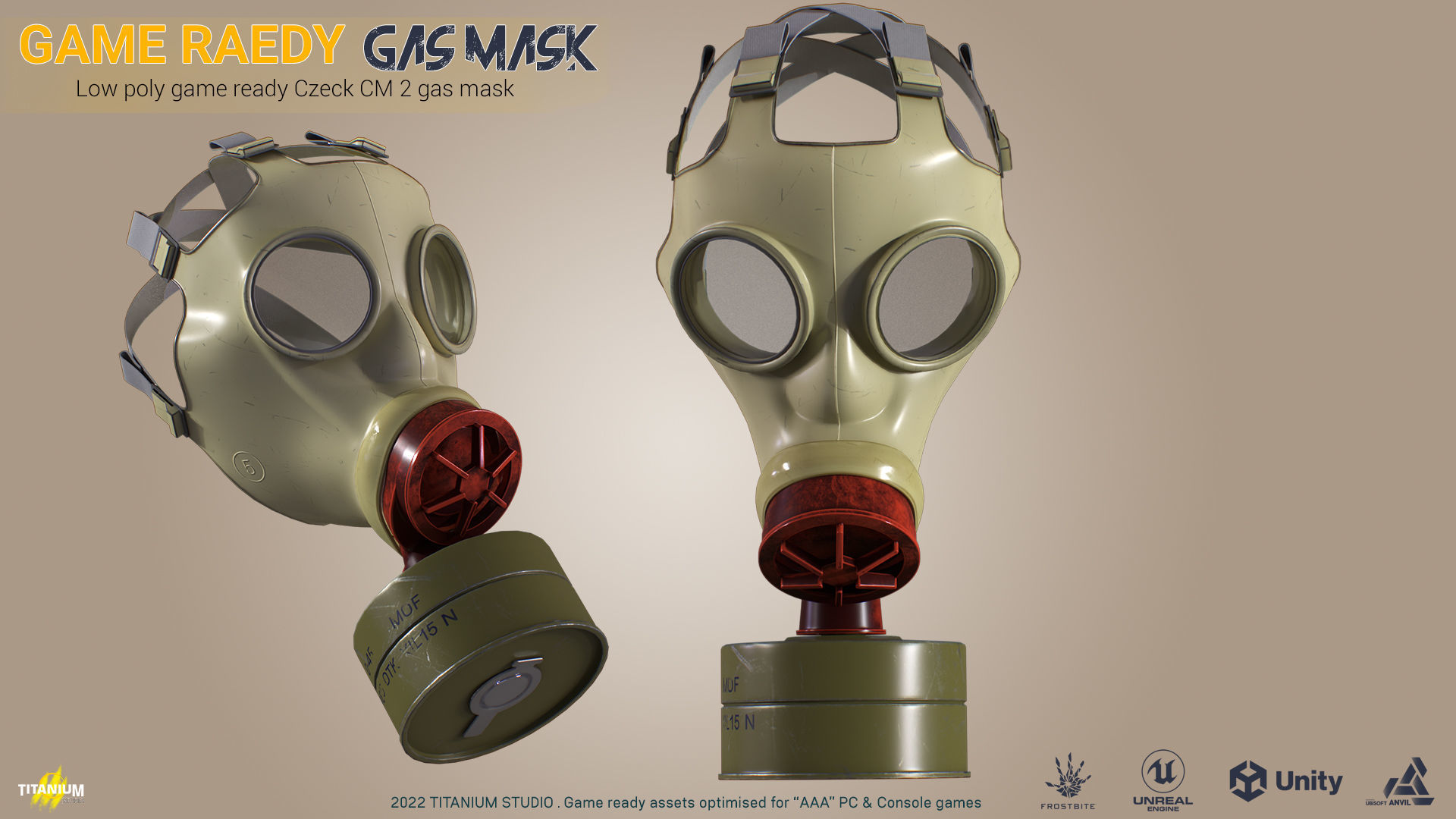 3D model Low Poly Game ready CM-3 Gas Mask VR / AR / low-poly | CGTrader