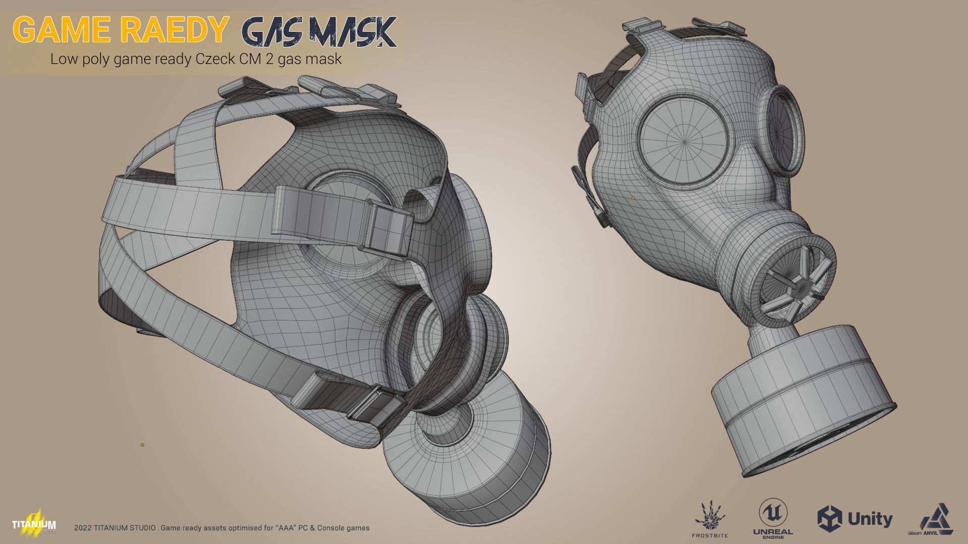 3D model Low Poly Game ready CM-3 Gas Mask VR / AR / low-poly | CGTrader