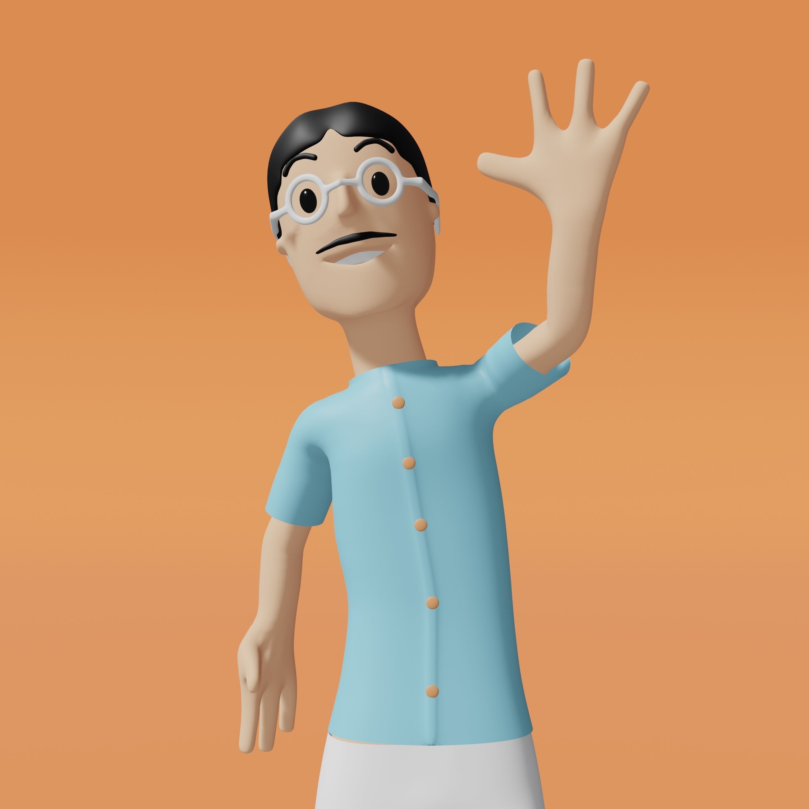 male character say hello free 3D model rigged | CGTrader
