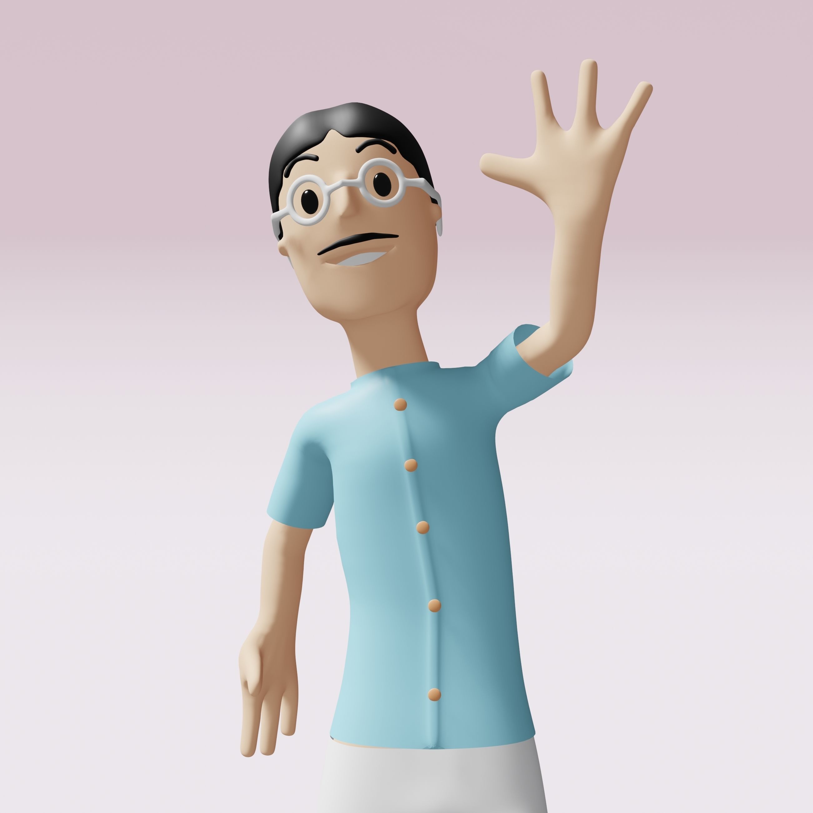 male character say hello free 3D model rigged | CGTrader