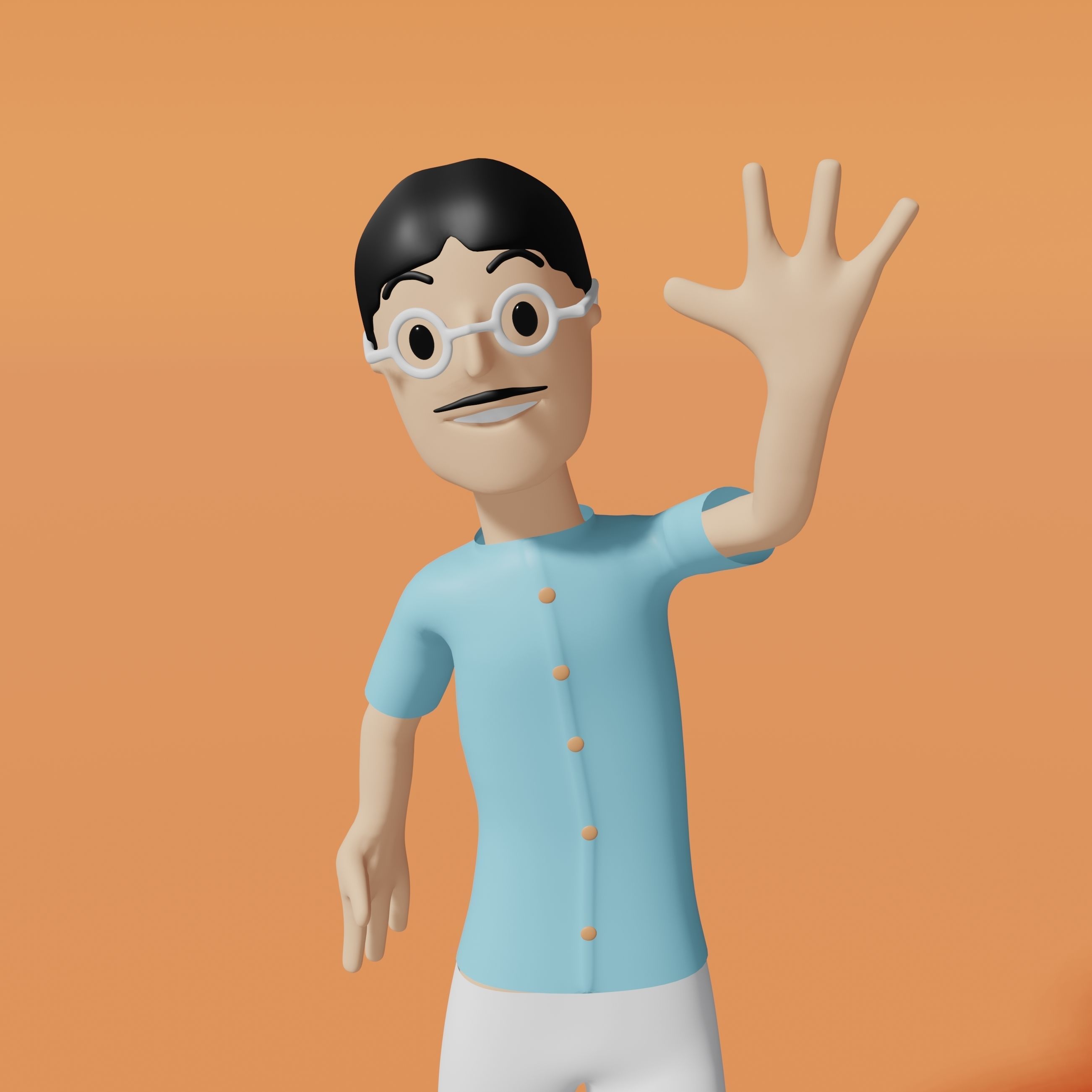 male character say hello free 3D model rigged | CGTrader