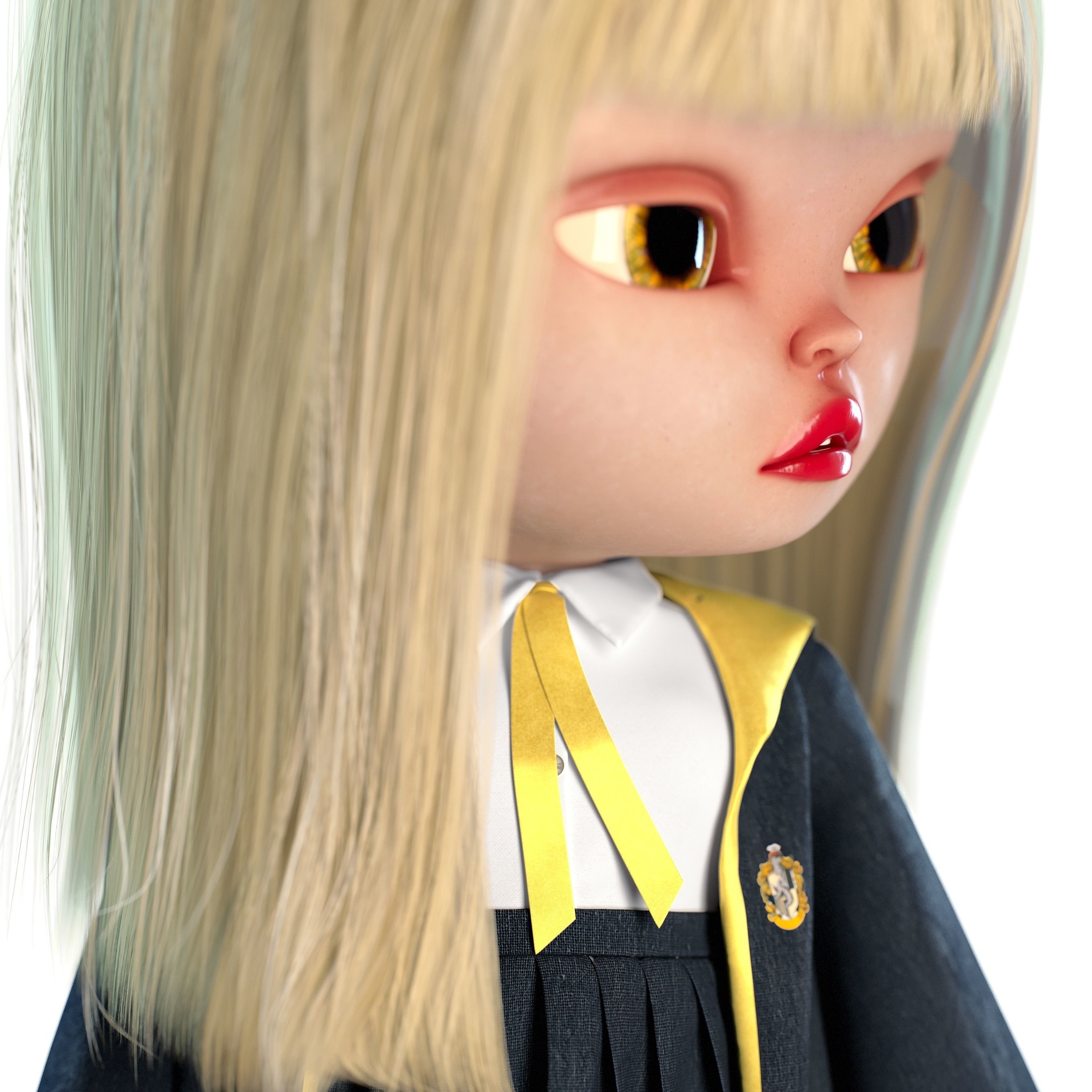 Olivia Yellow Wizard Doll 3D model | CGTrader