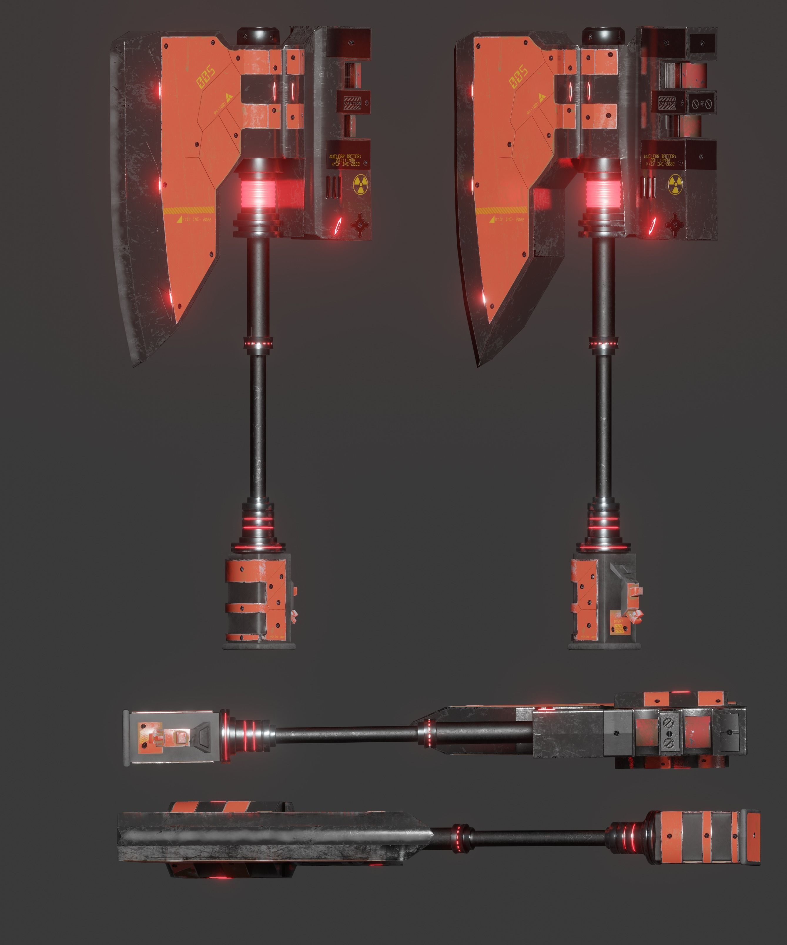 3D model Cyberpunk axe VR / AR / low-poly | CGTrader