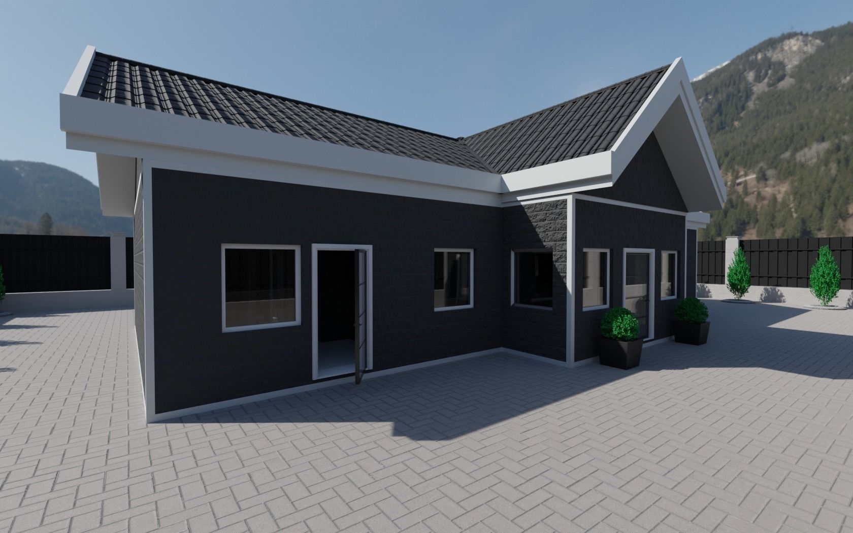 Modern Brick house PBR High-poly 3D model 3D model | CGTrader