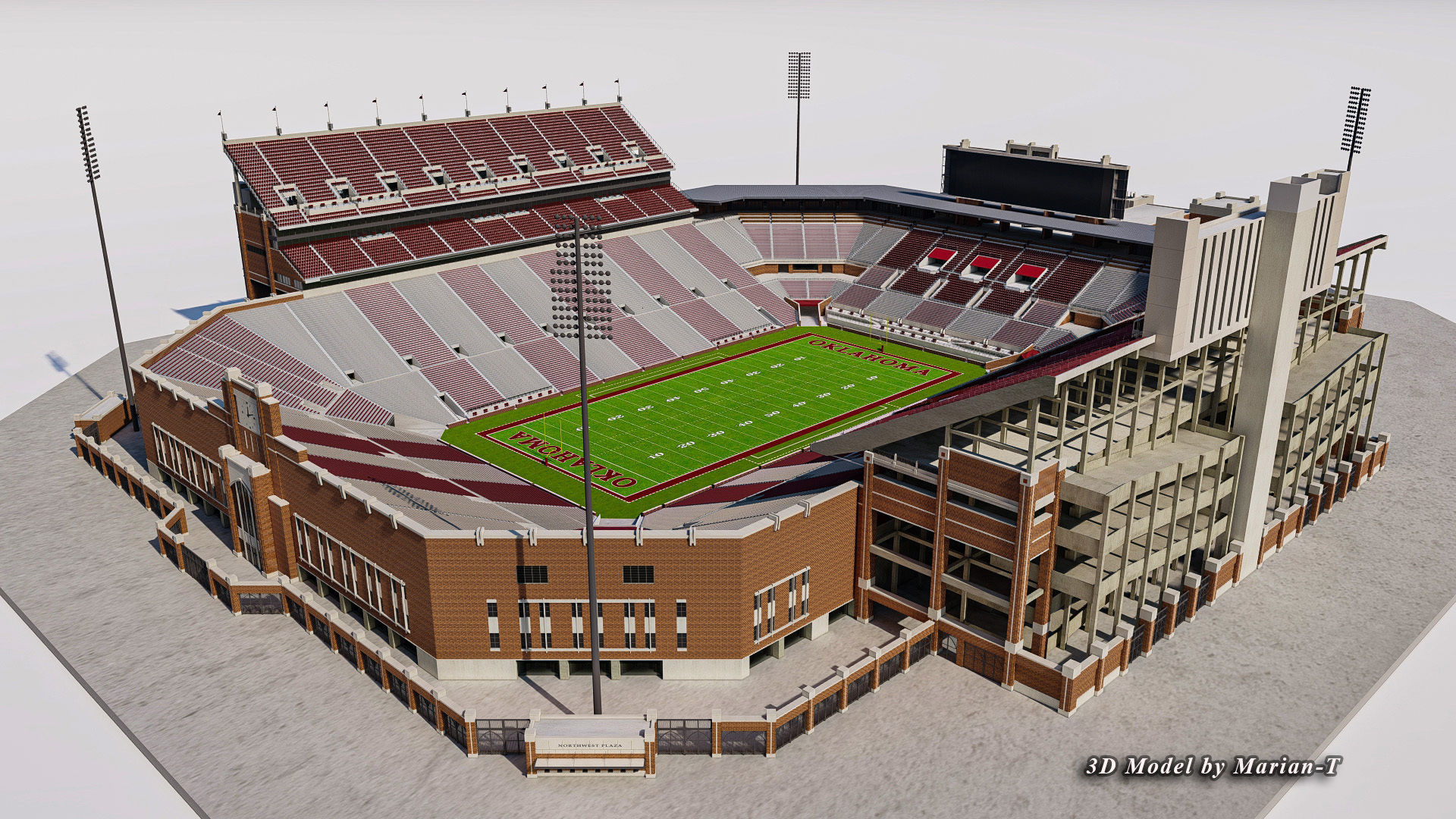 3D model Gaylord Family Oklahoma Memorial Stadium USA VR / AR / low ...