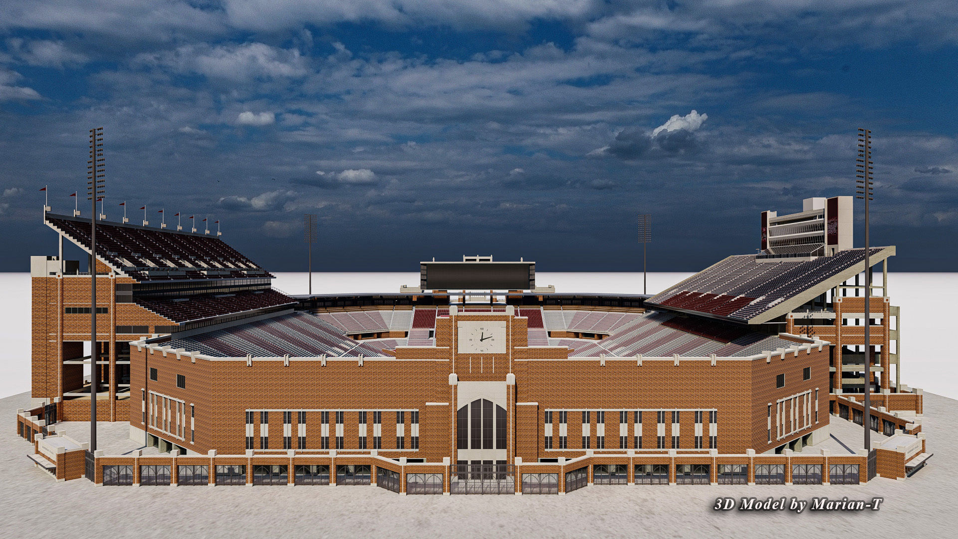 3D model Gaylord Family Oklahoma Memorial Stadium USA VR / AR / low ...