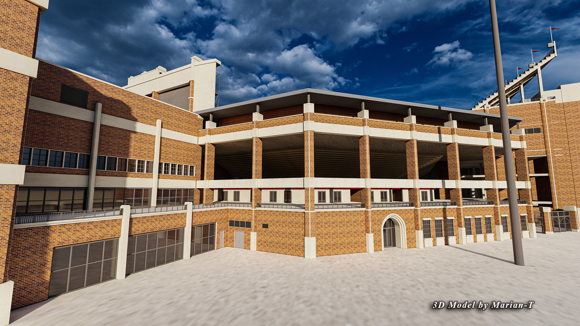 3D model Gaylord Family Oklahoma Memorial Stadium USA VR / AR / low ...