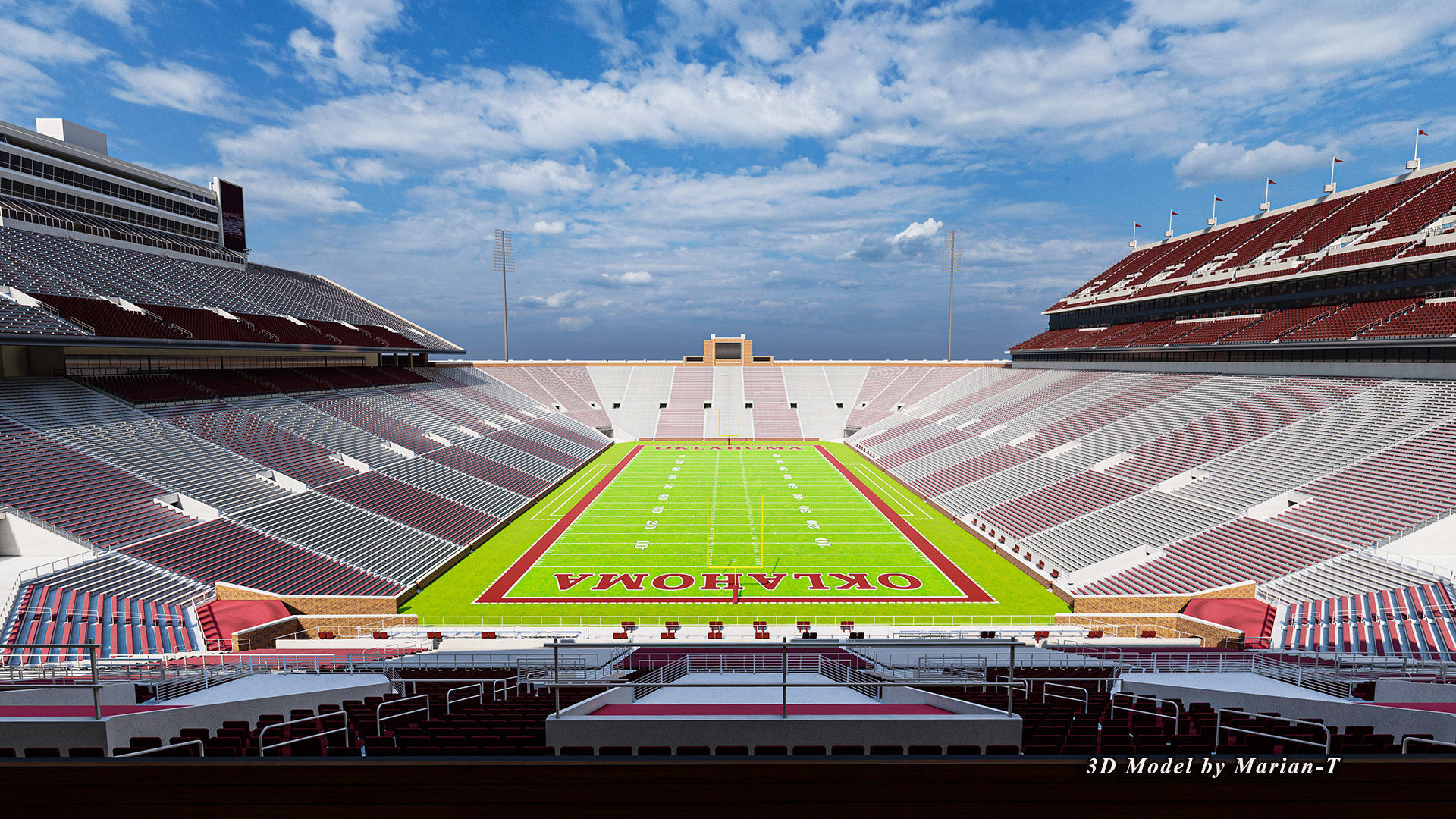 3D model Gaylord Family Oklahoma Memorial Stadium USA VR / AR / low ...