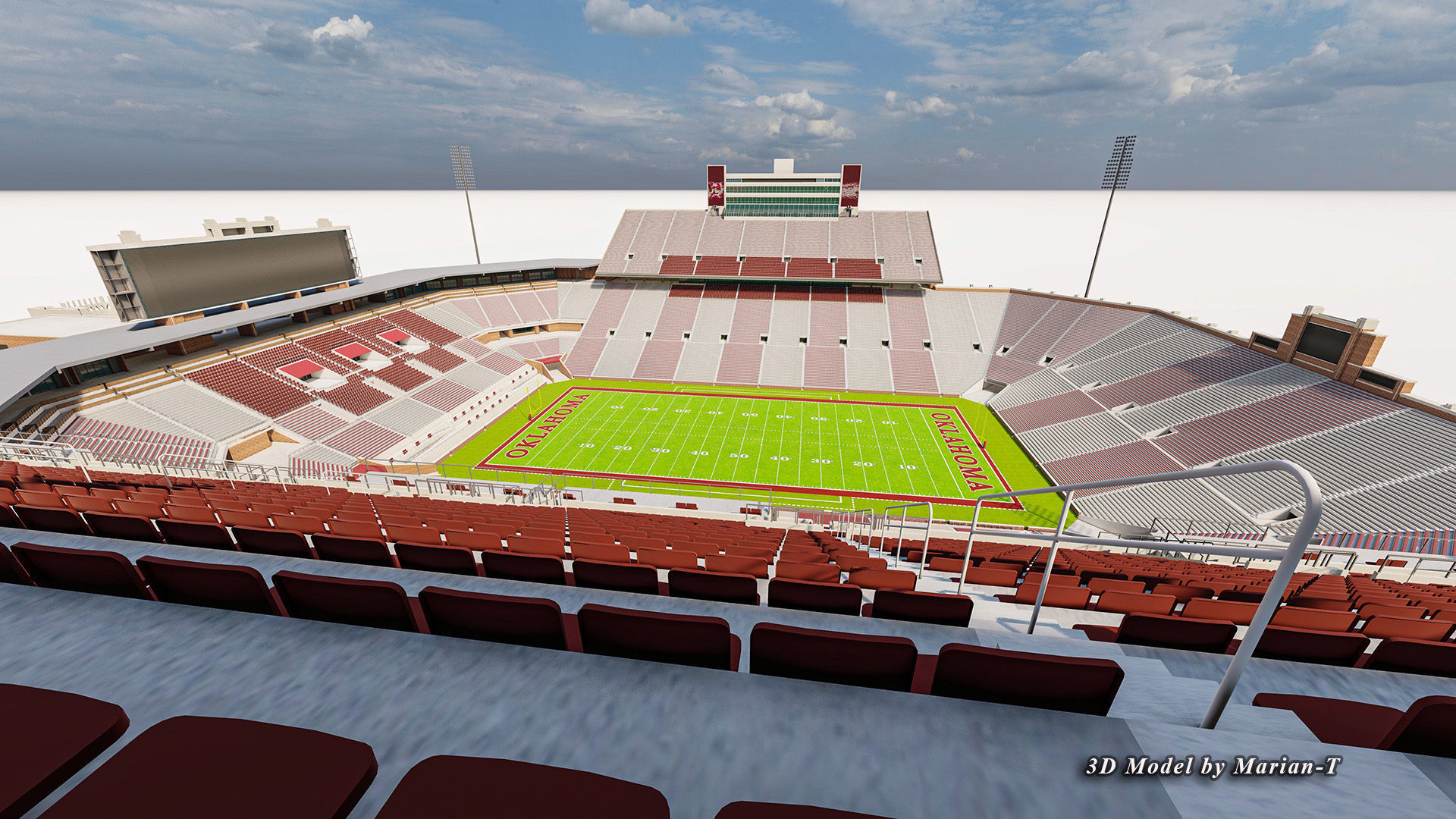 3D model Gaylord Family Oklahoma Memorial Stadium USA VR / AR / low ...