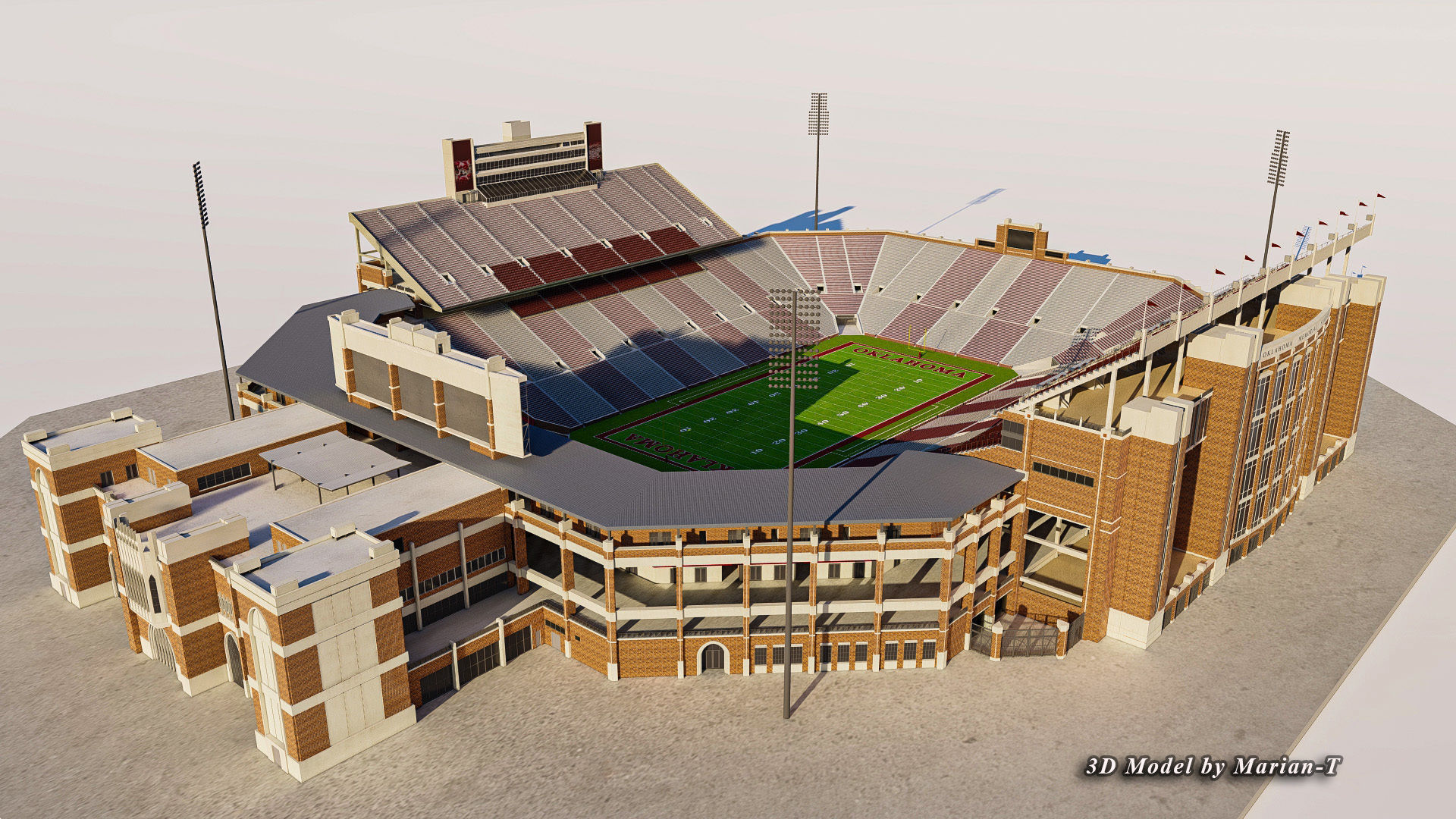 3D model Gaylord Family Oklahoma Memorial Stadium USA VR / AR / low ...