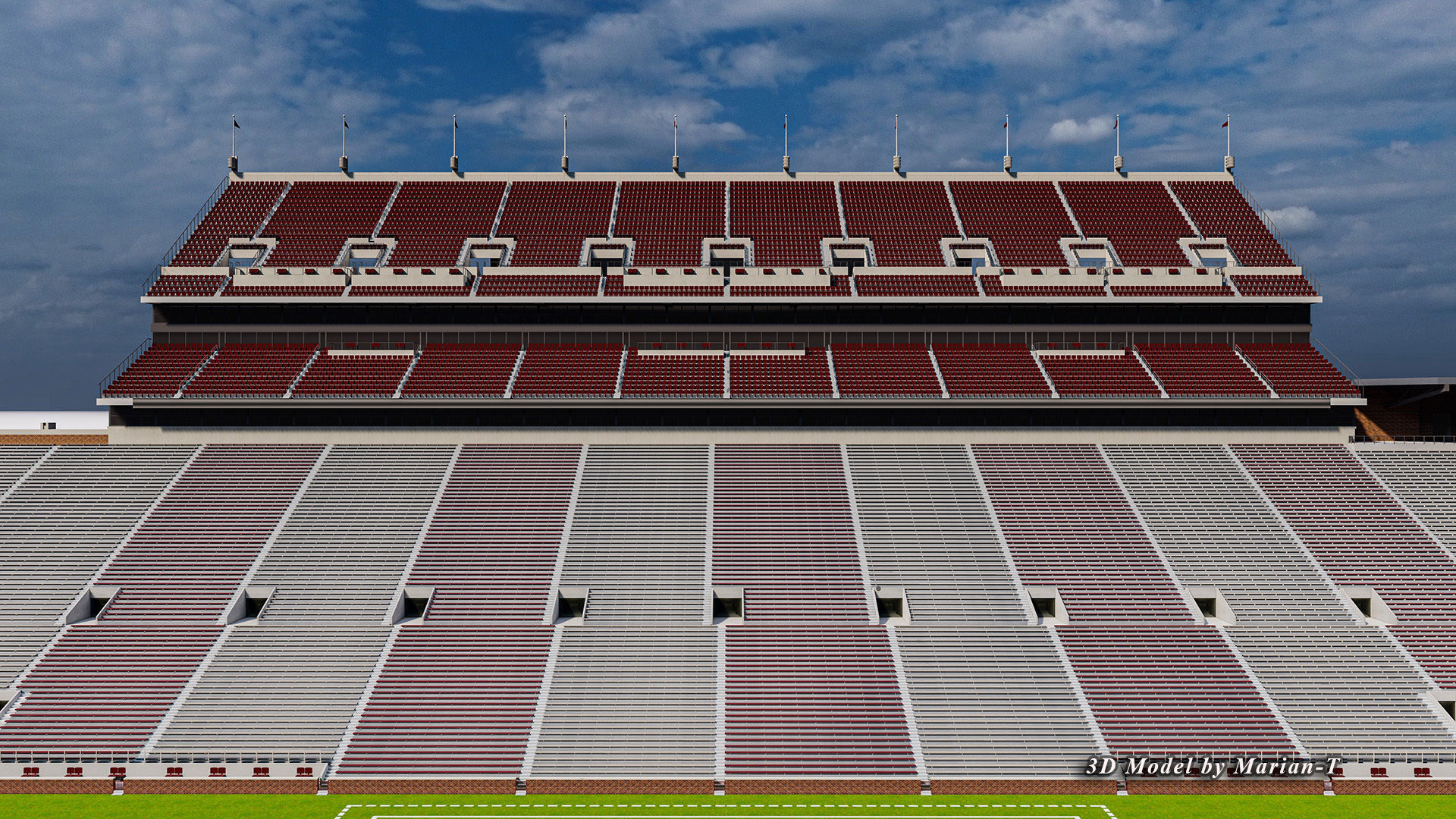 3D model Gaylord Family Oklahoma Memorial Stadium USA VR / AR / low ...
